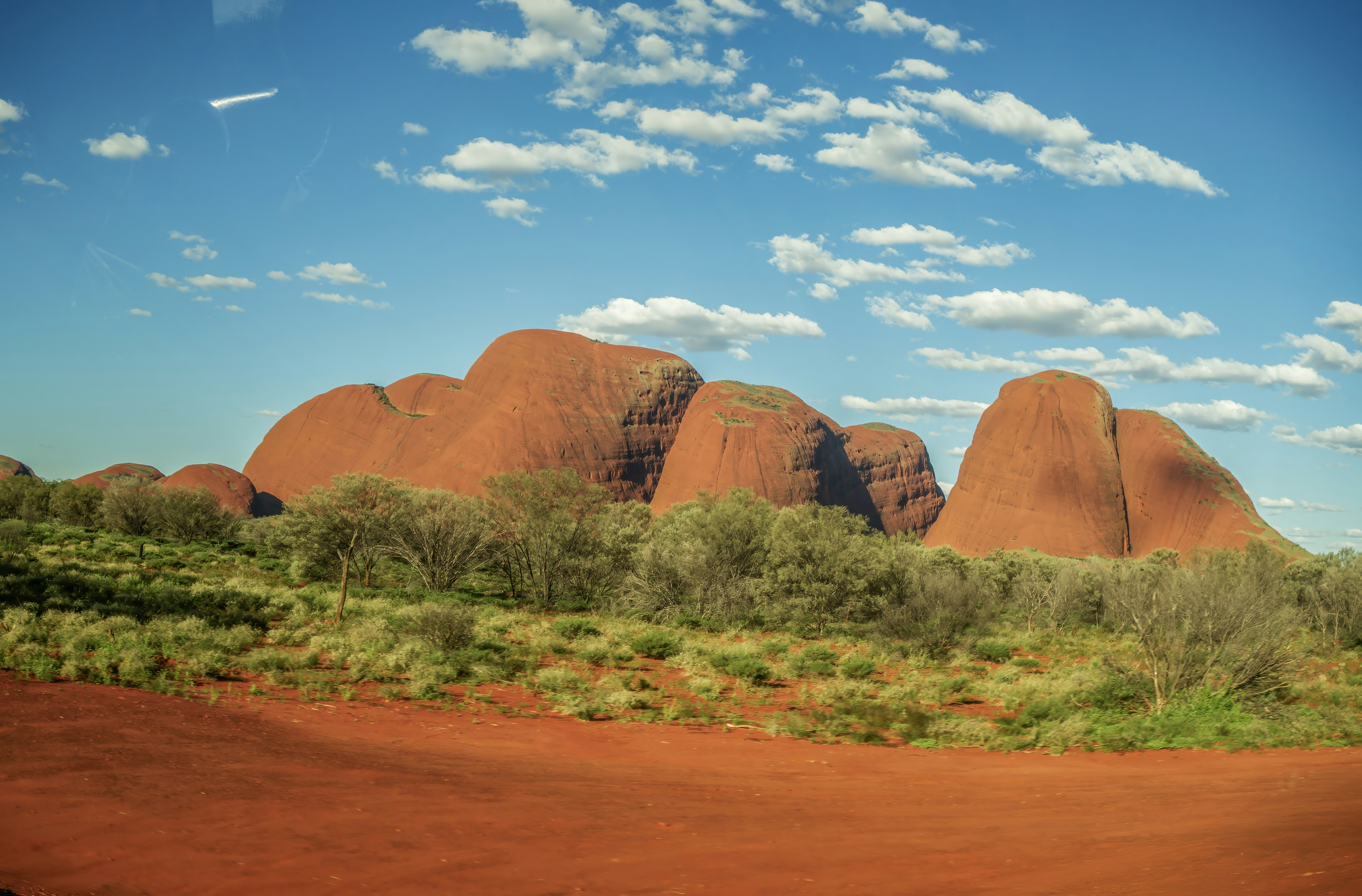 Red Monoliths on a Dust-Scarlet Plain