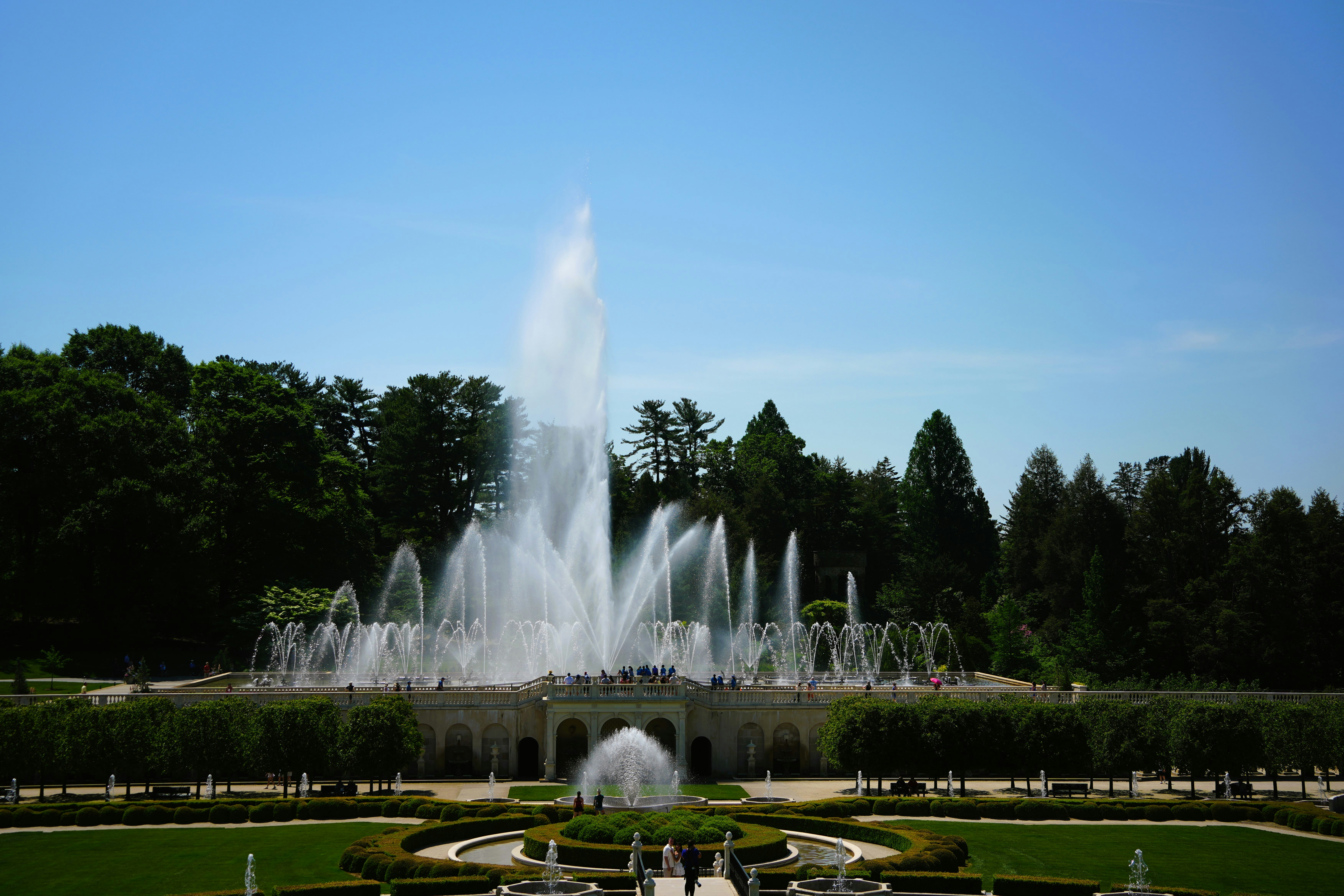 Central Fountain Symphony: A Wide–Angle Moment in the Formal Garden