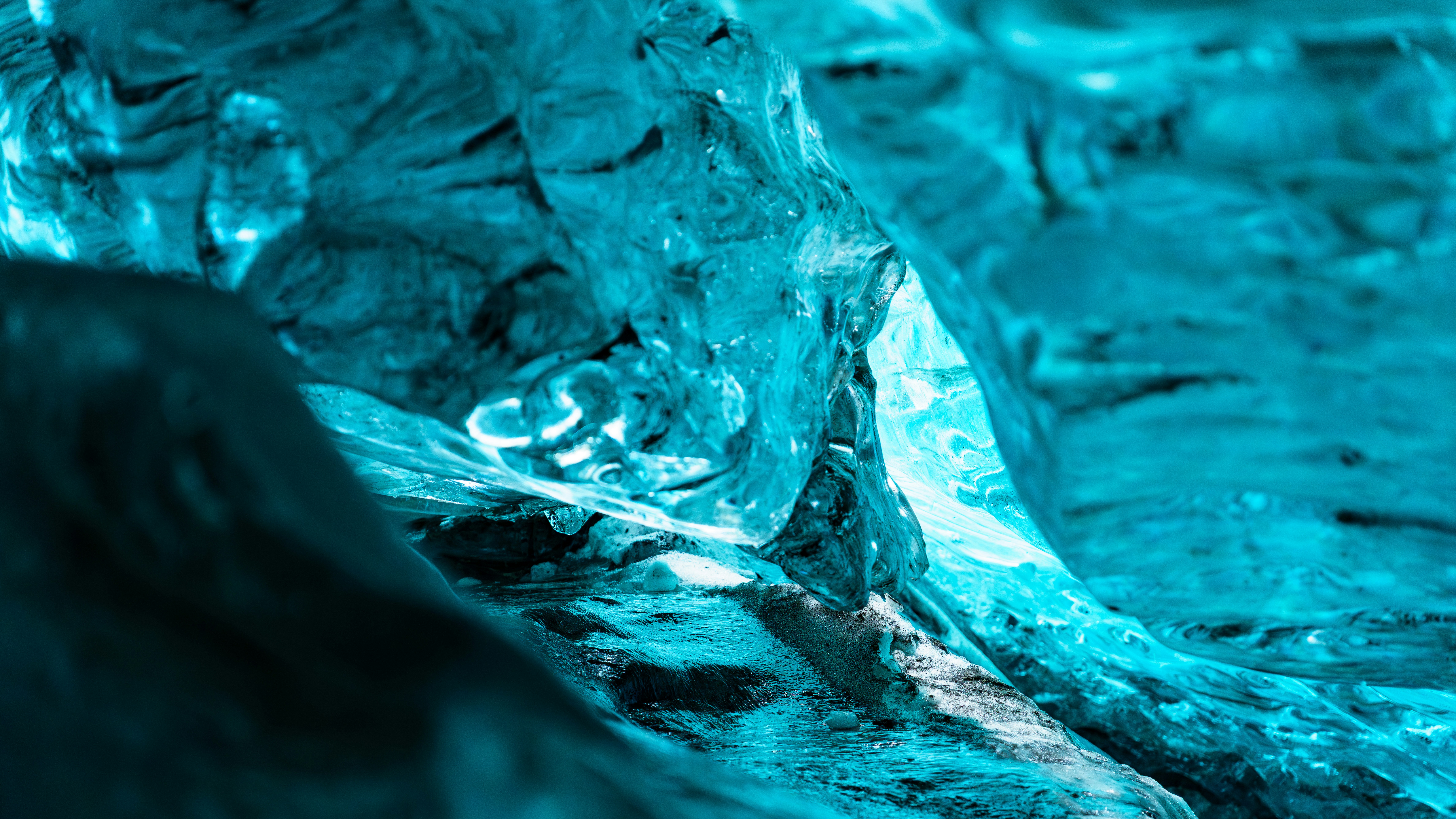 Ice Cathedral: A Cyanic Cave of Light