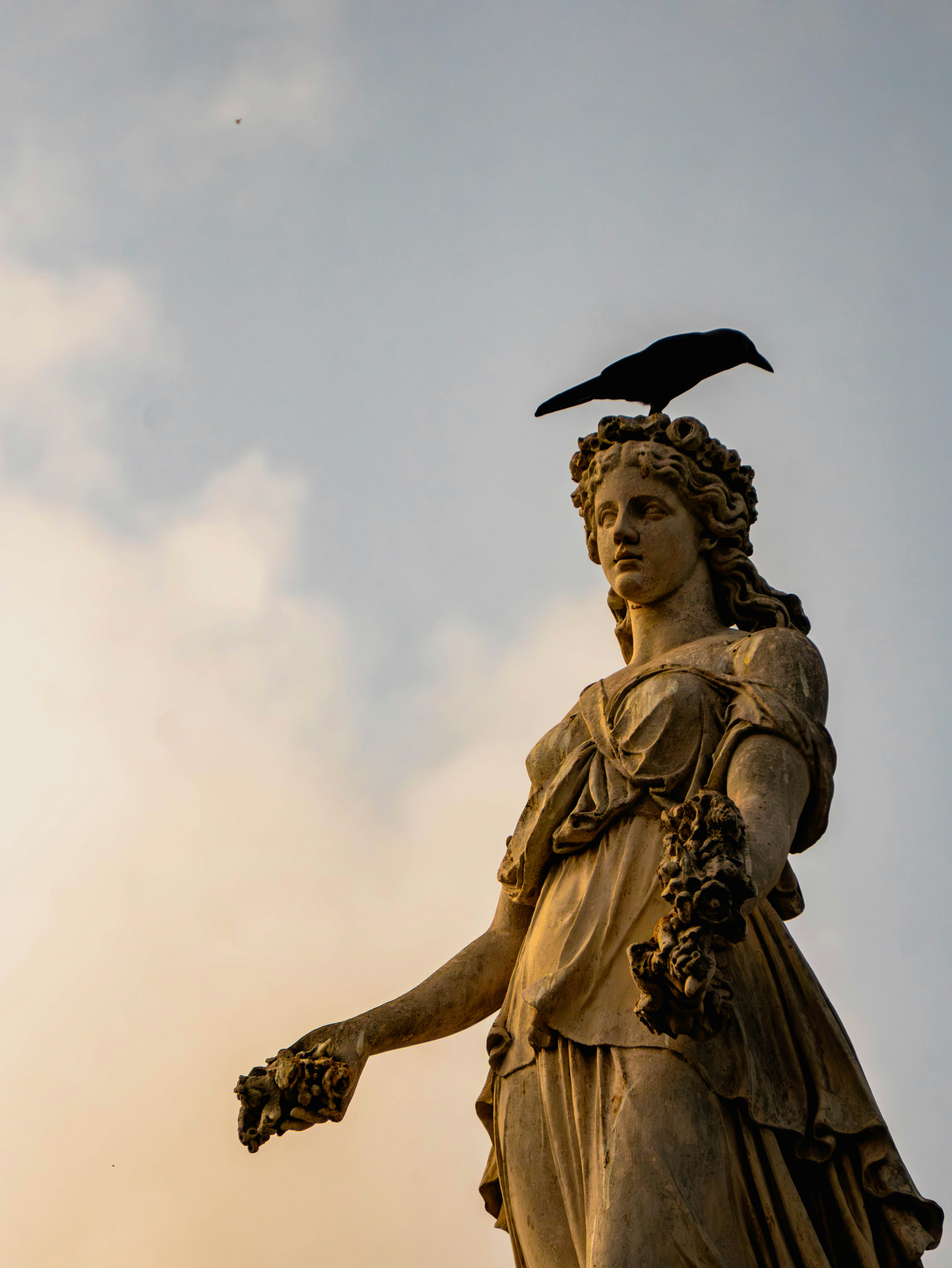 Stone Virtue: A Gilded Crow Keeps Vigil