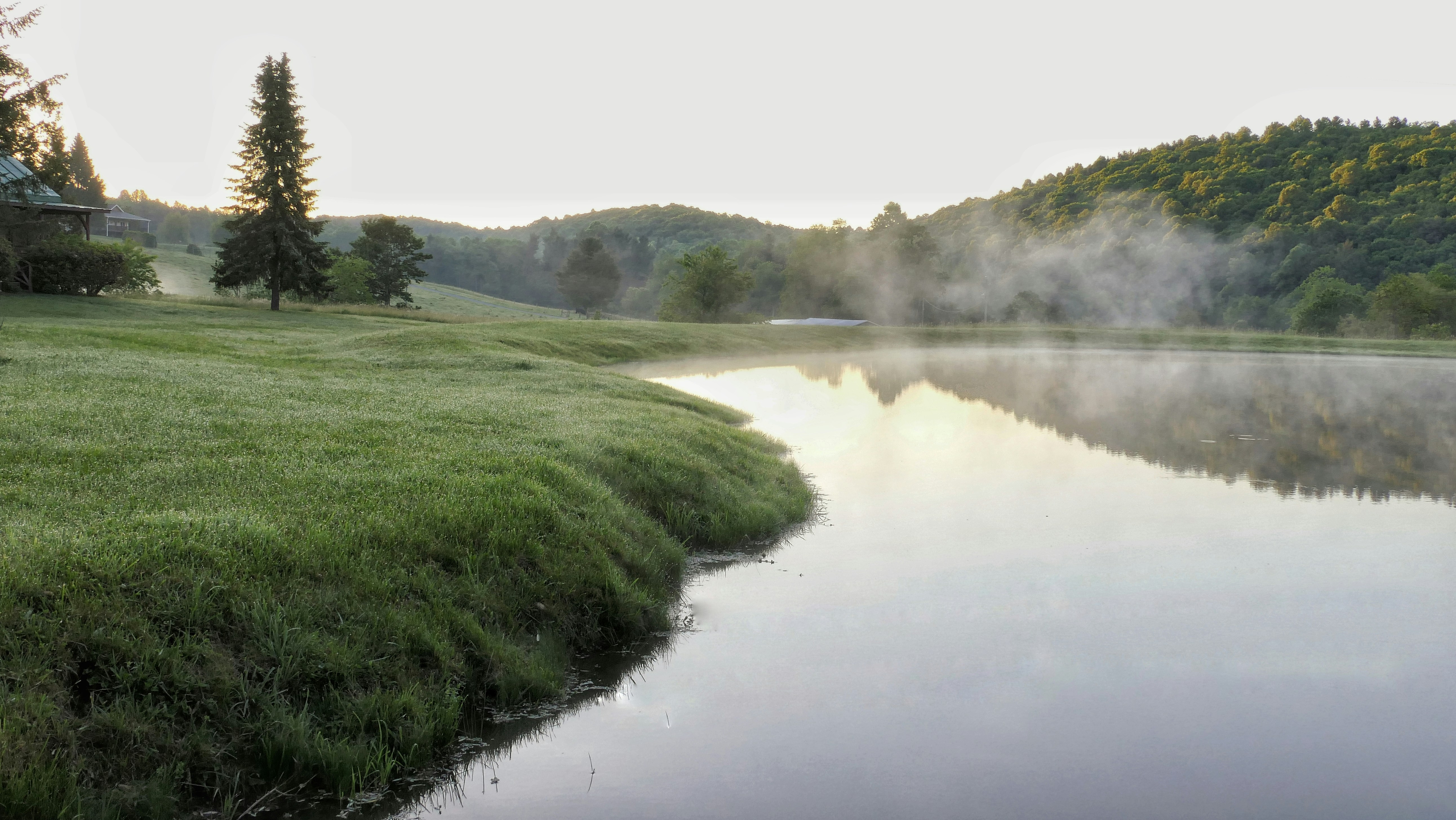 early morning fog and reflection