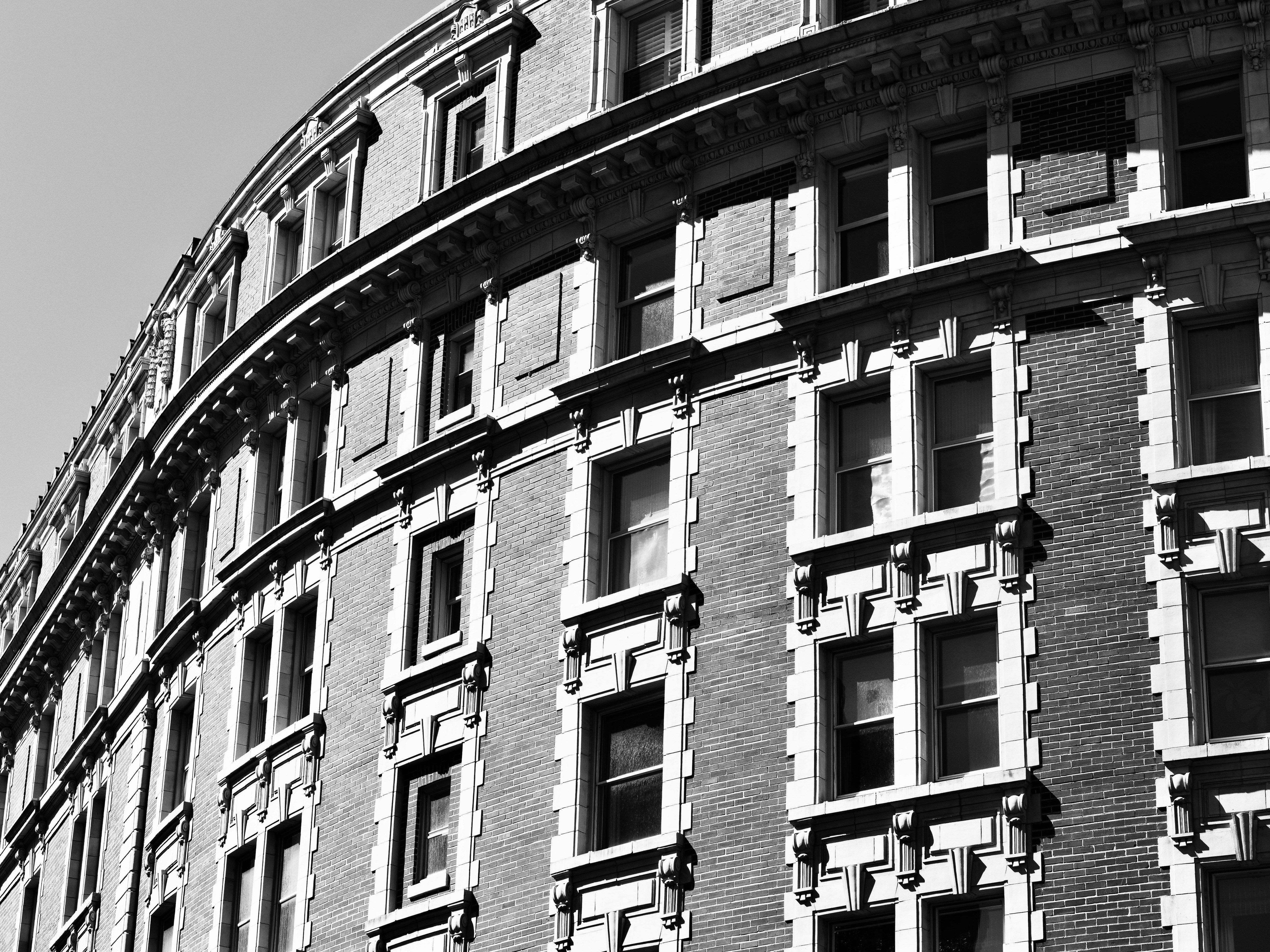 Curved building facade