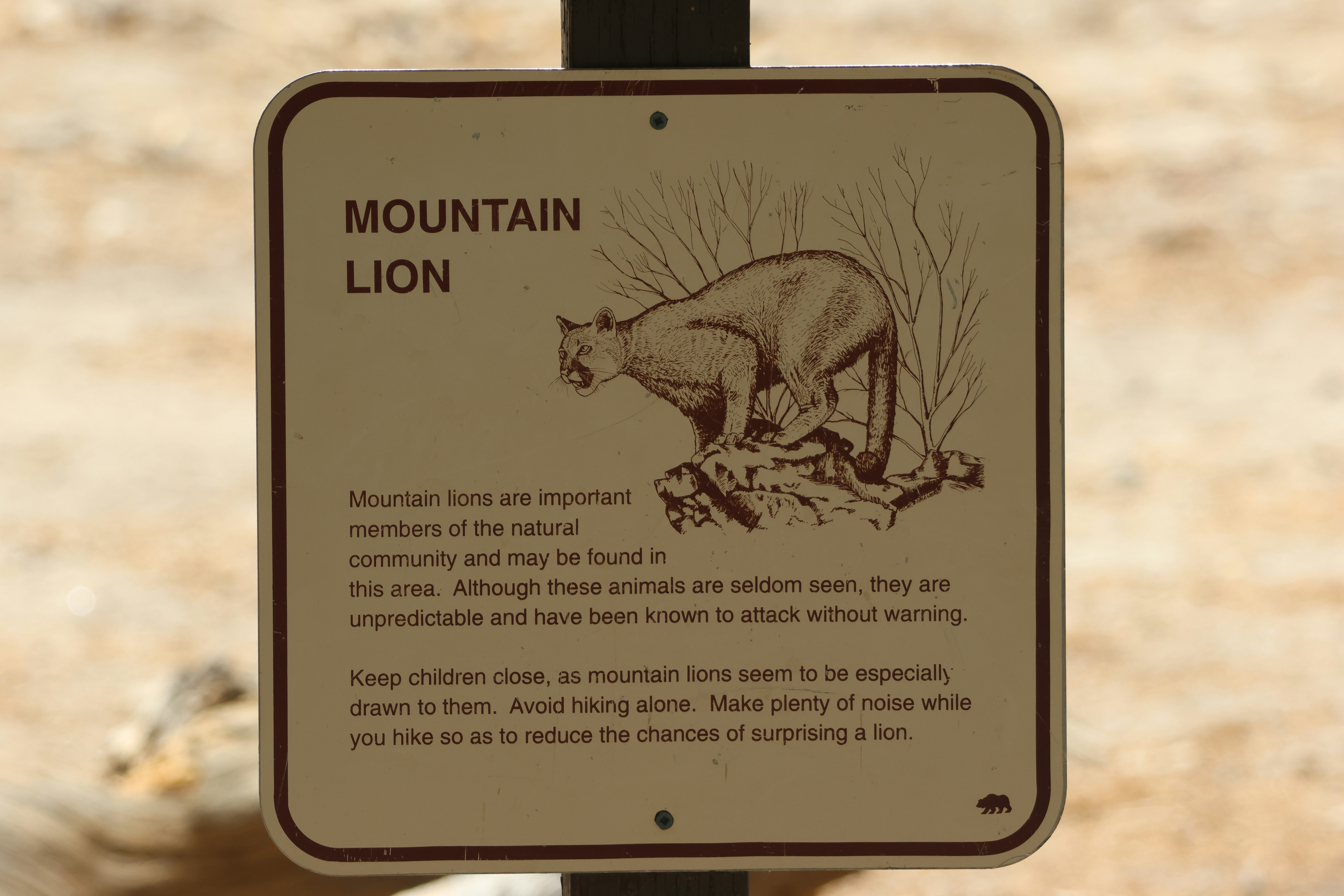 Silent Warning: Mountain Lion Sign by Weathered Timber