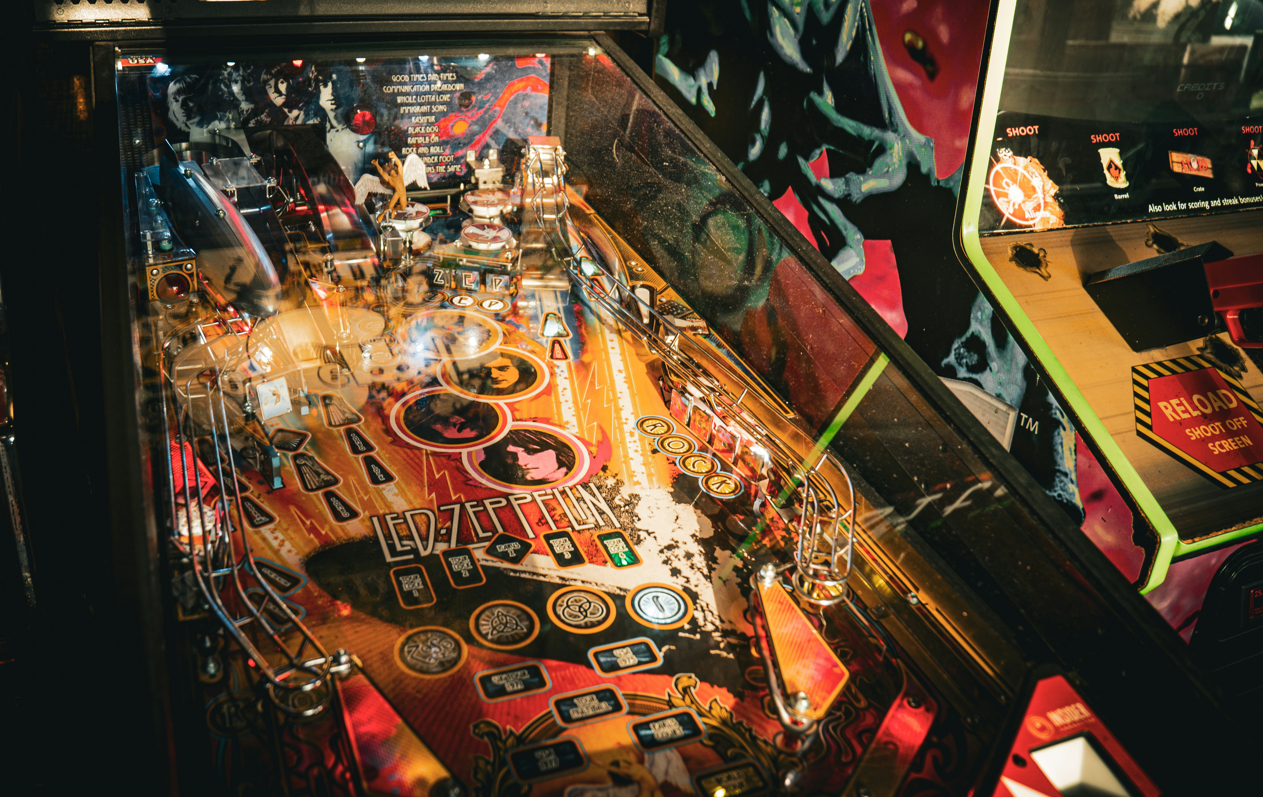 Glowing Playfield: A Retro Pinball Night Under Neon Glass