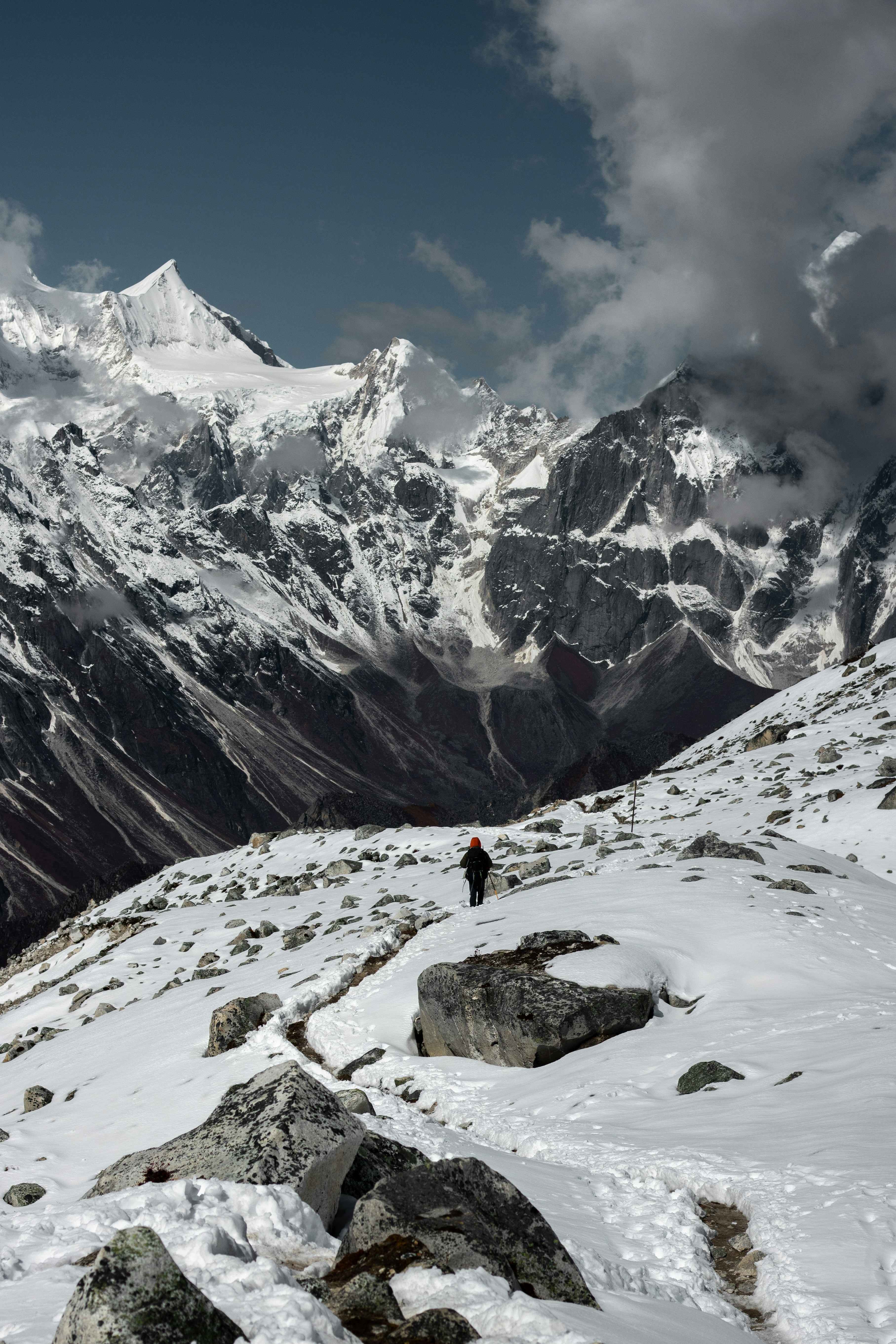 Trail to the Spine of Snow-Crowned Peaks