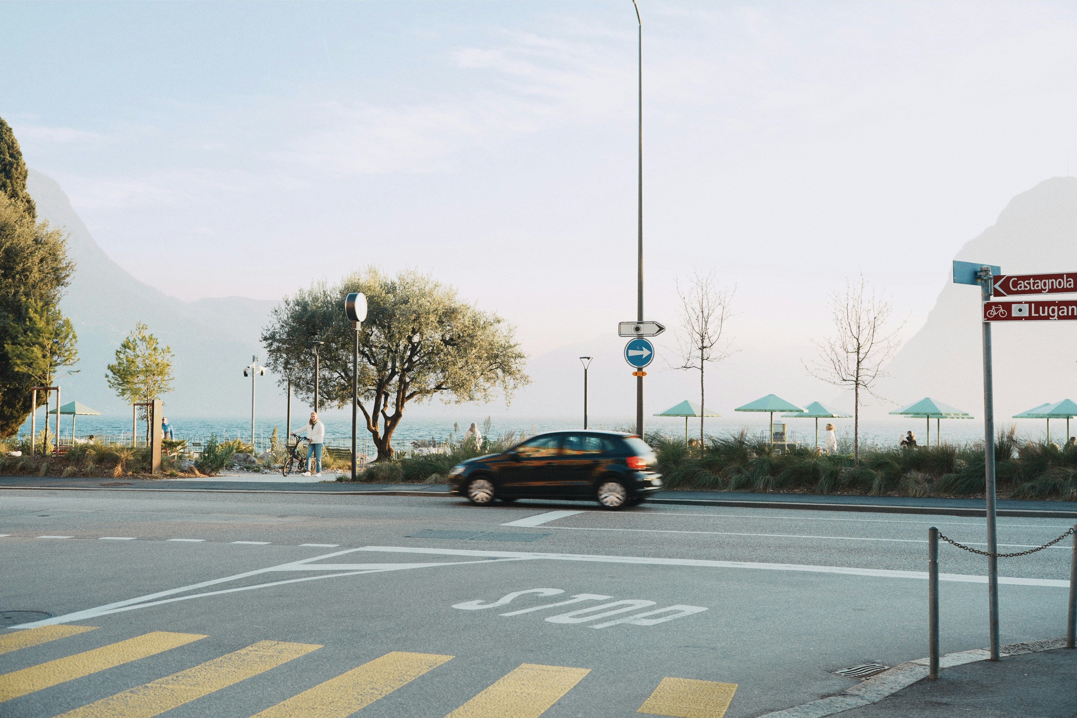 Sporadic Motion at a Seaside Crosswalk