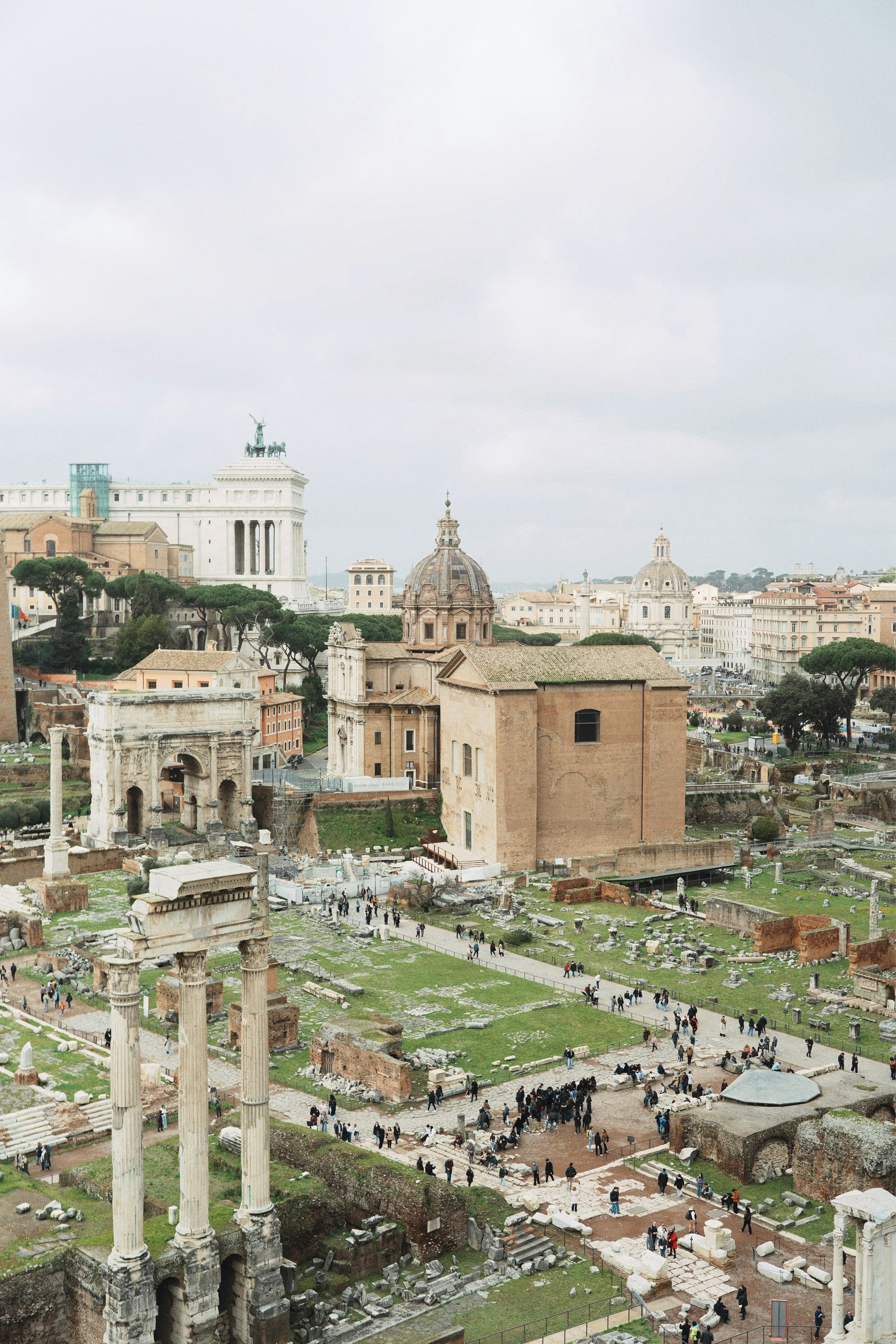 Ruined Forum Sunrise: Ancient Stones and Modern Footsteps