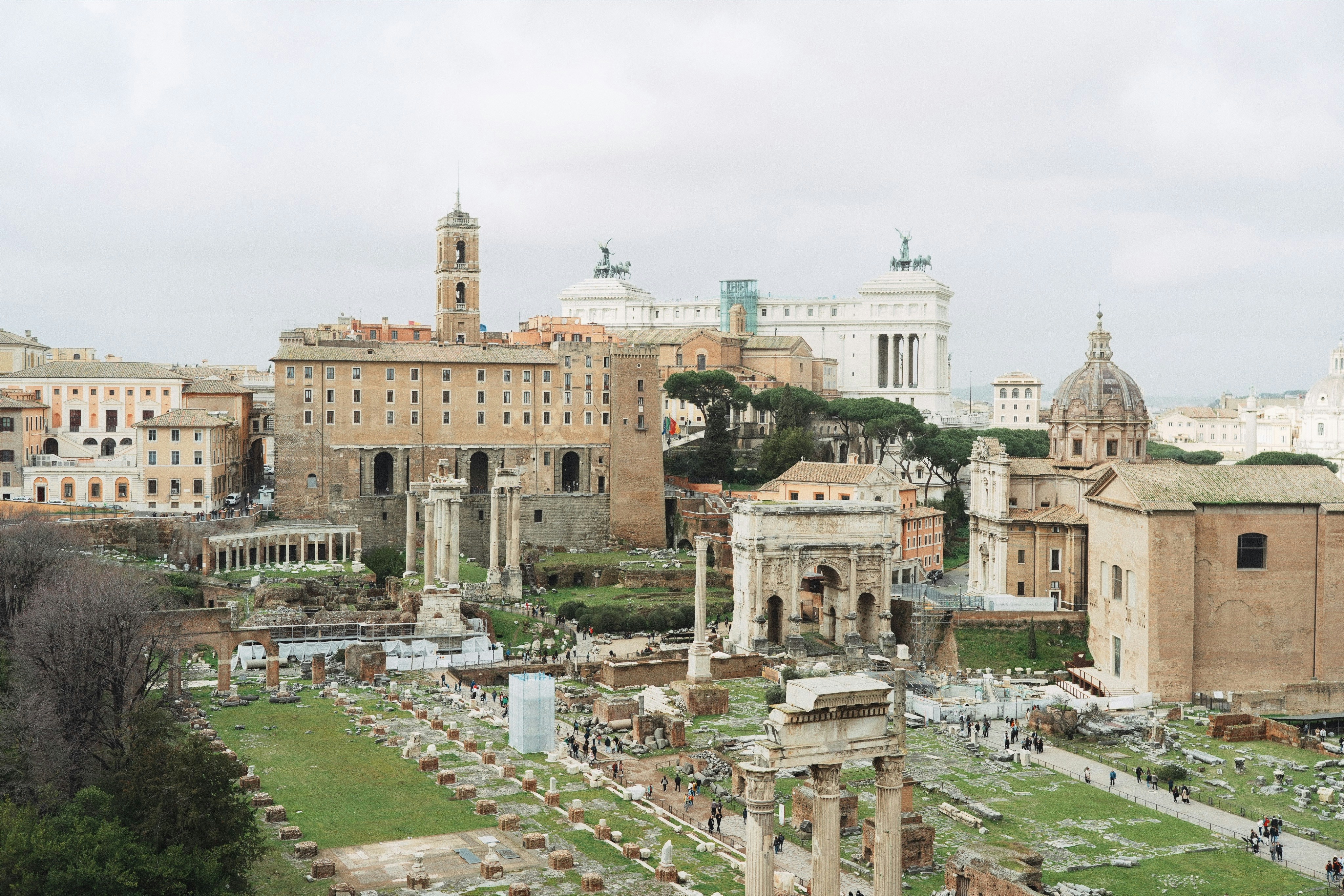 Ruins Overlooking the Roman Forum: Dawn Over Ancient Stone