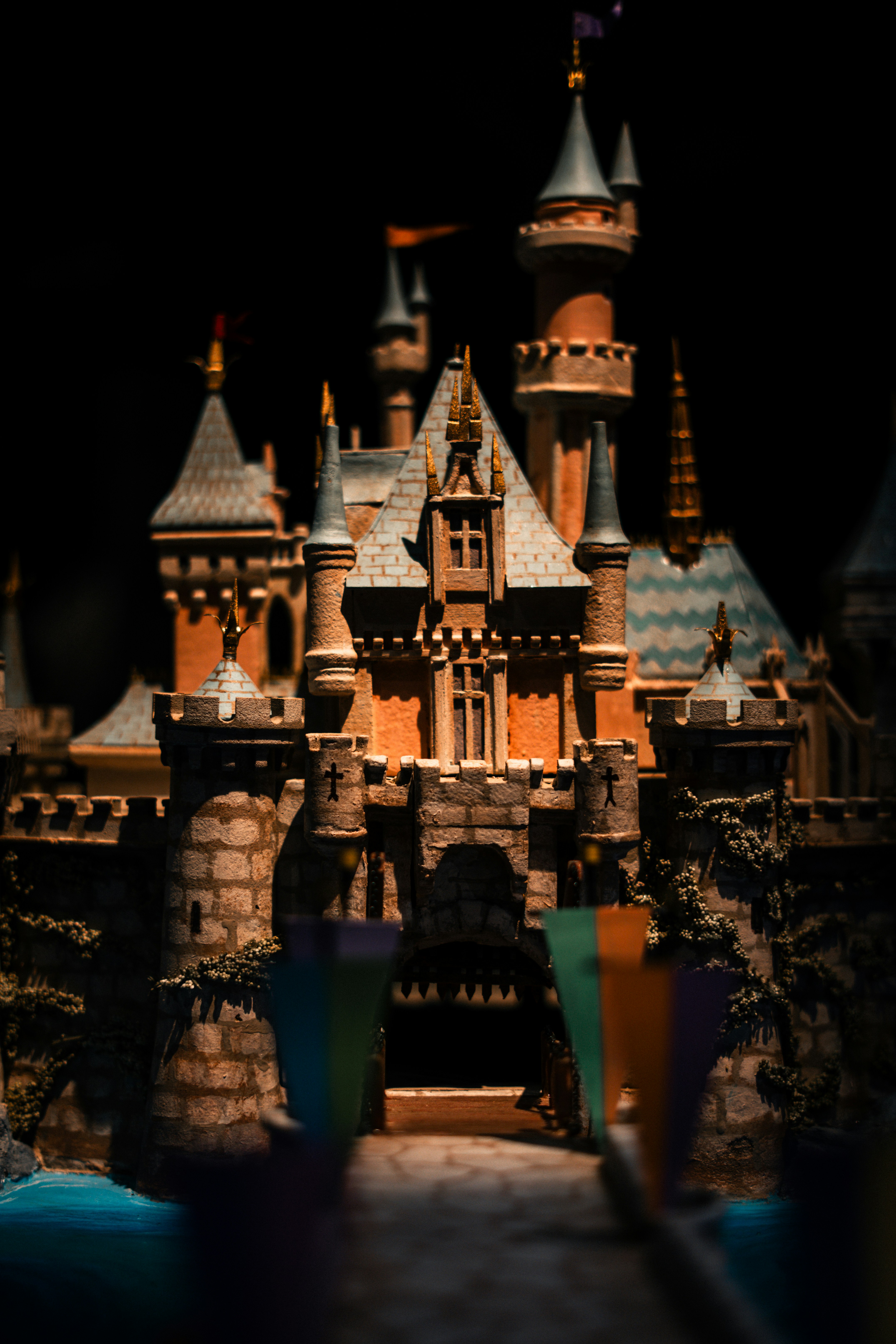 Moonlit Fortress: A Toy Castle Emerges from the Shadows