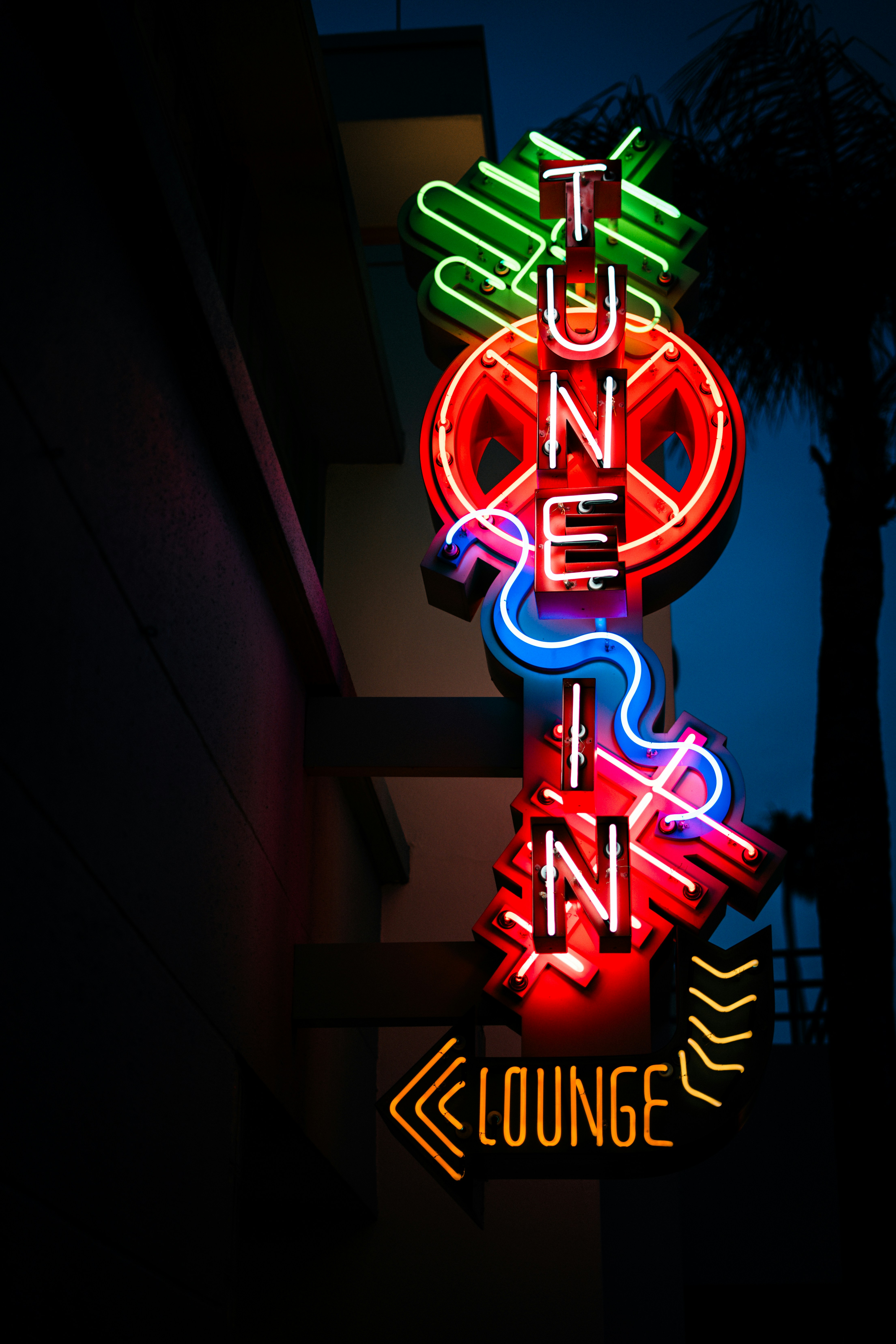 Neon Pulse: A Night Neon Sign Aglow Over a Diner Lane