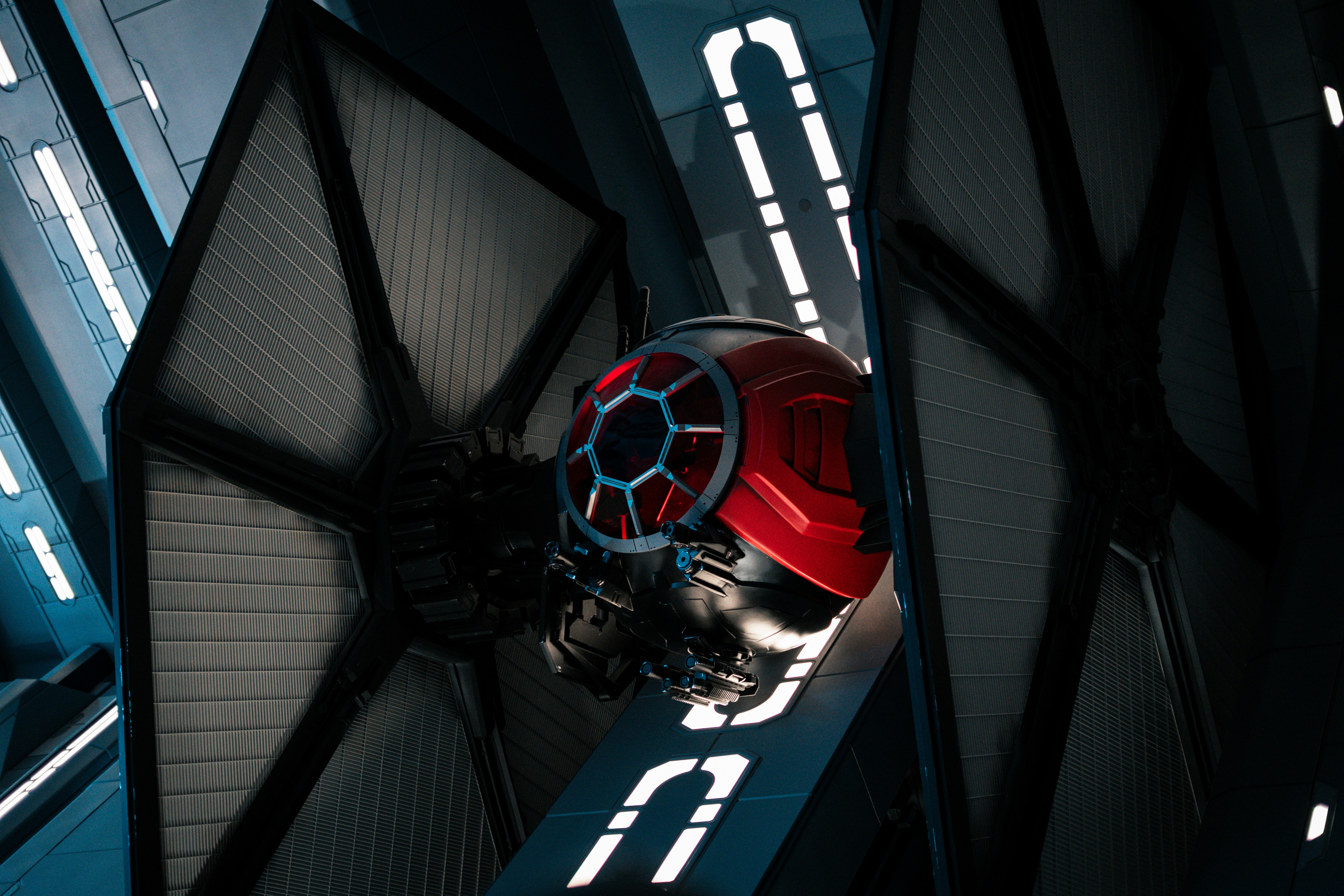 Crimson Tethered Orbital Module in Starfield Hangar
