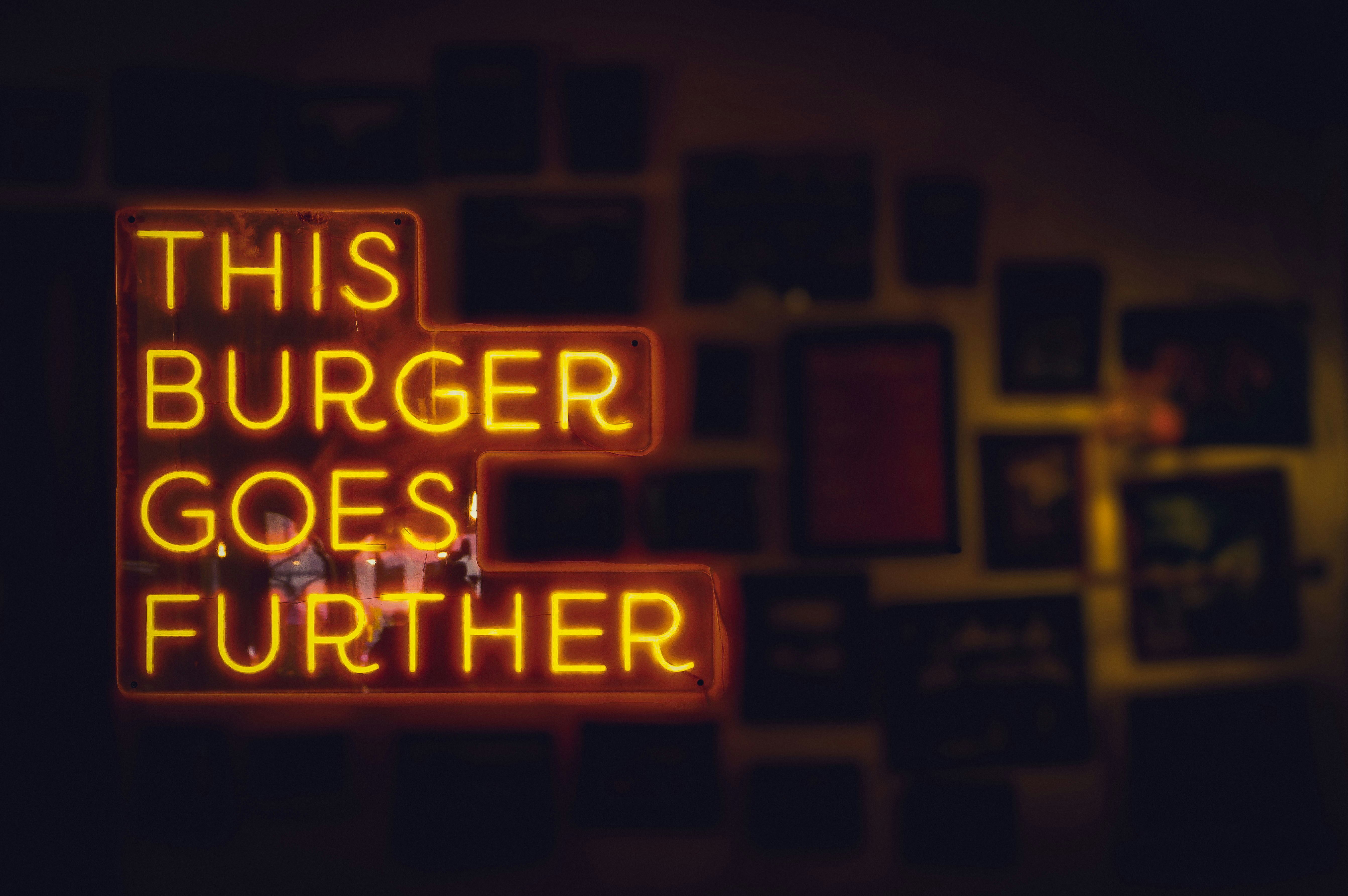 Neon Phrase in Evening Café