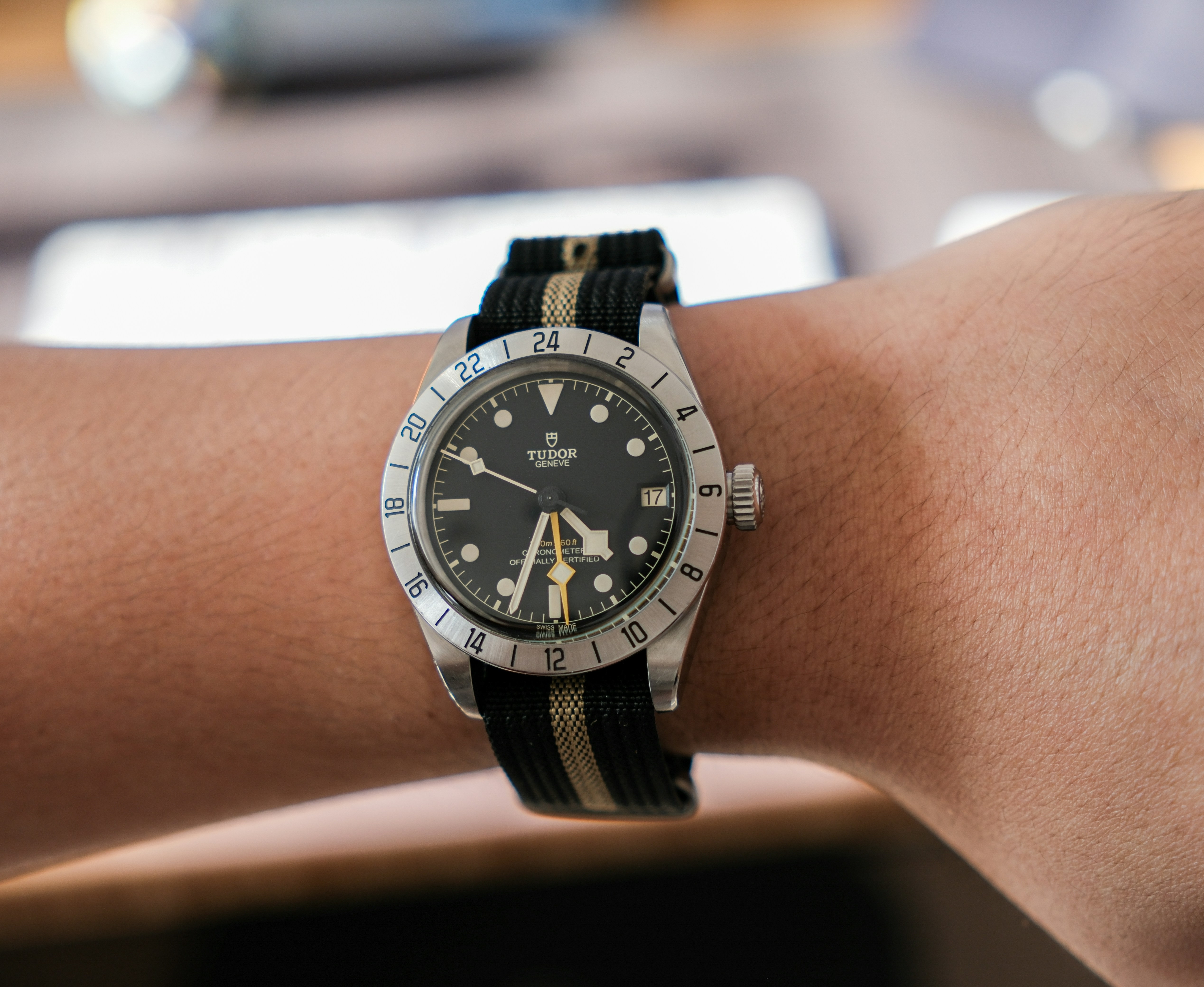 Raw Steel Timekeeper: Tudor Submariner on a Striped Strap