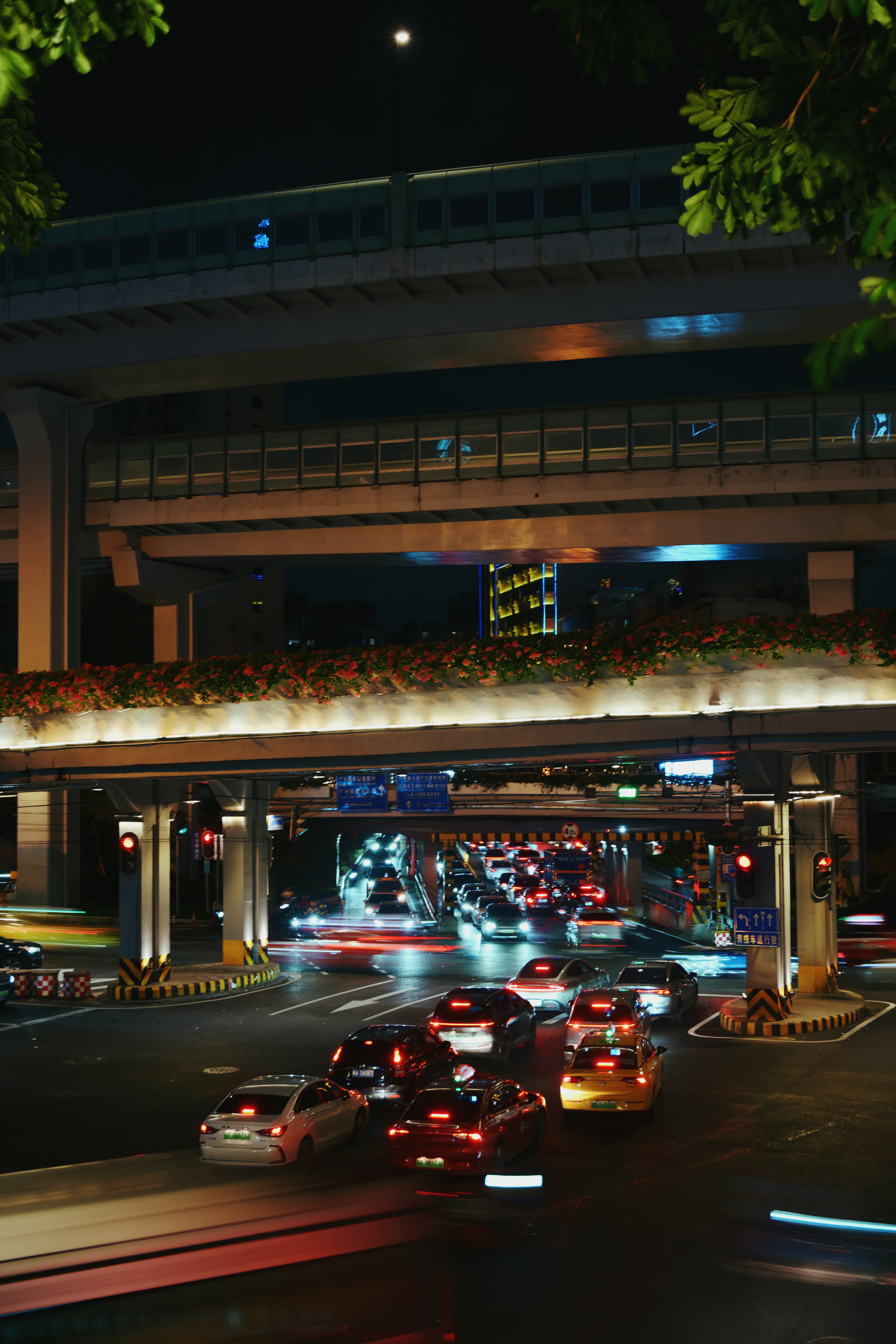 Night Pulse Under the Urban Overpass