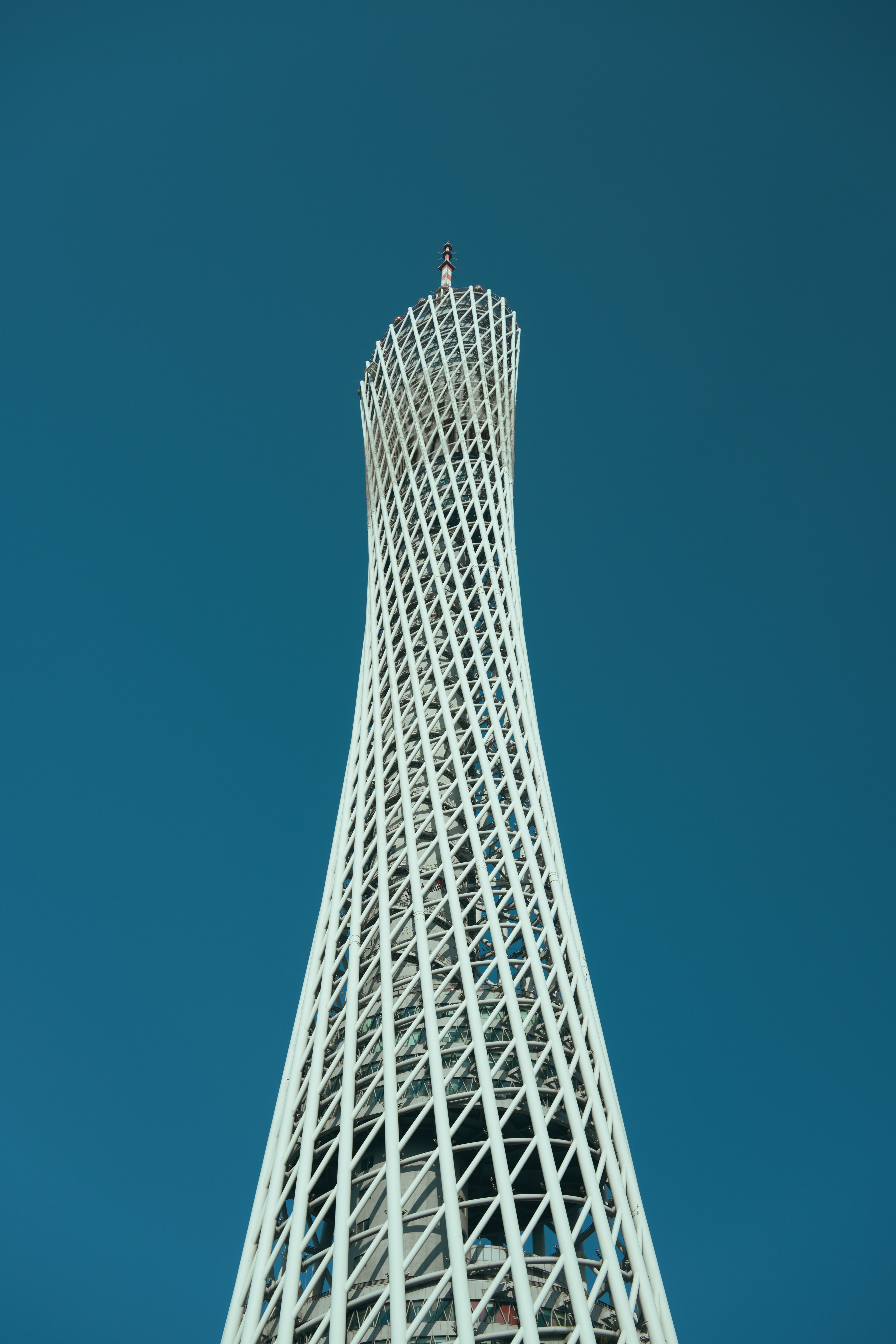 Spiral Lattice Spire Reaching the Sky