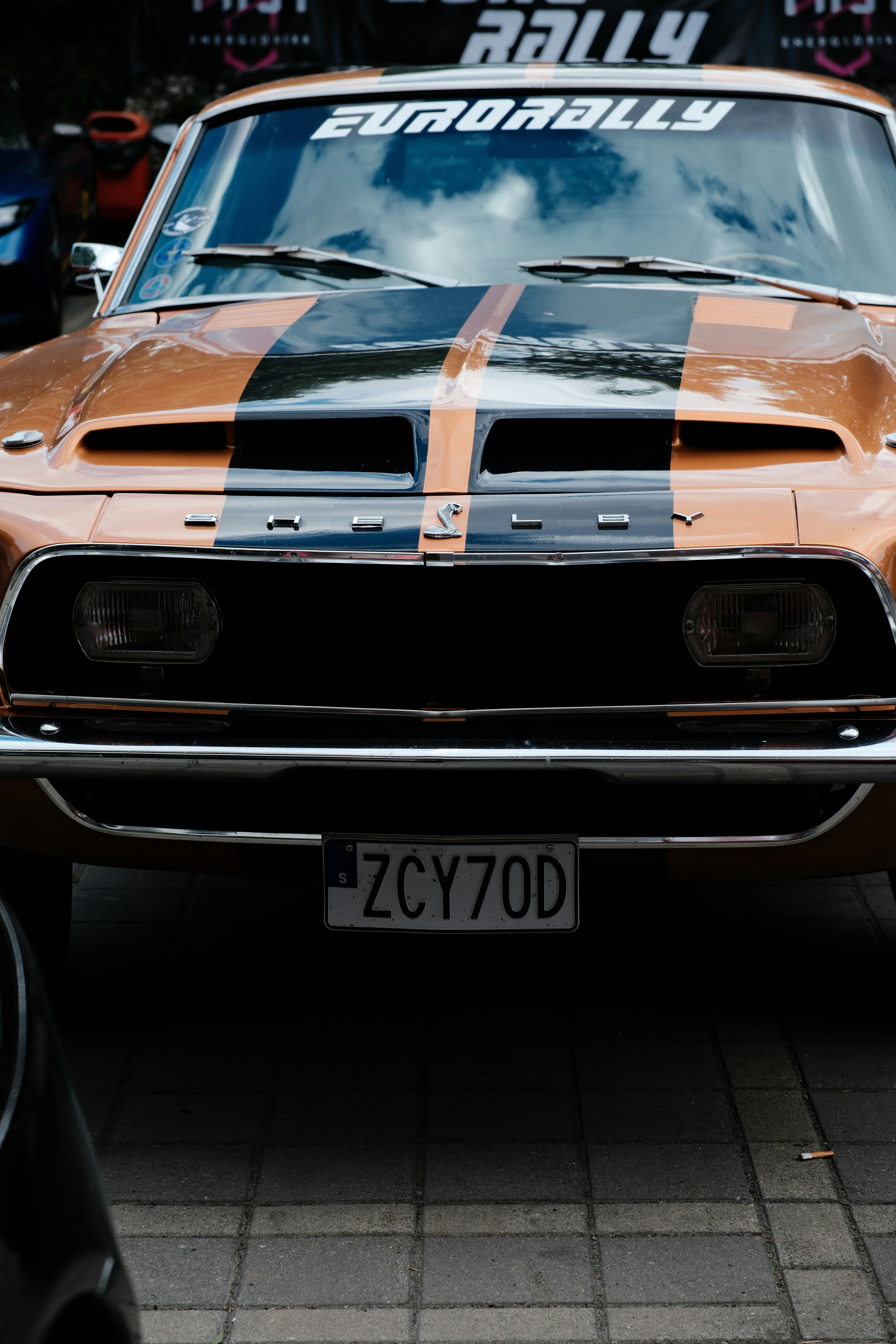 Vintage Ford Stance: Stripes, Chrome, and a chrome-grilled stare
