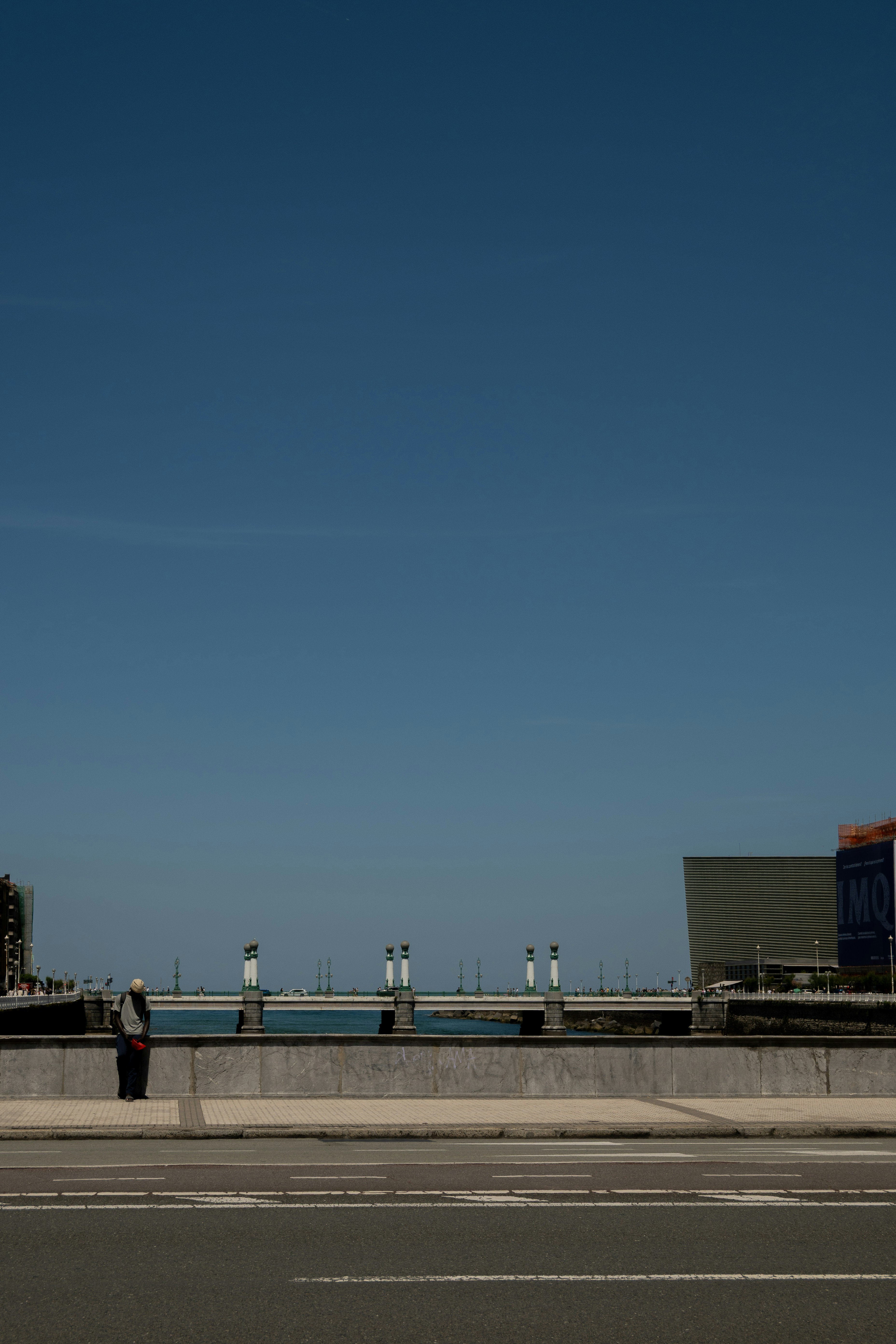 Harborfront Silhouette under a Clear Sky