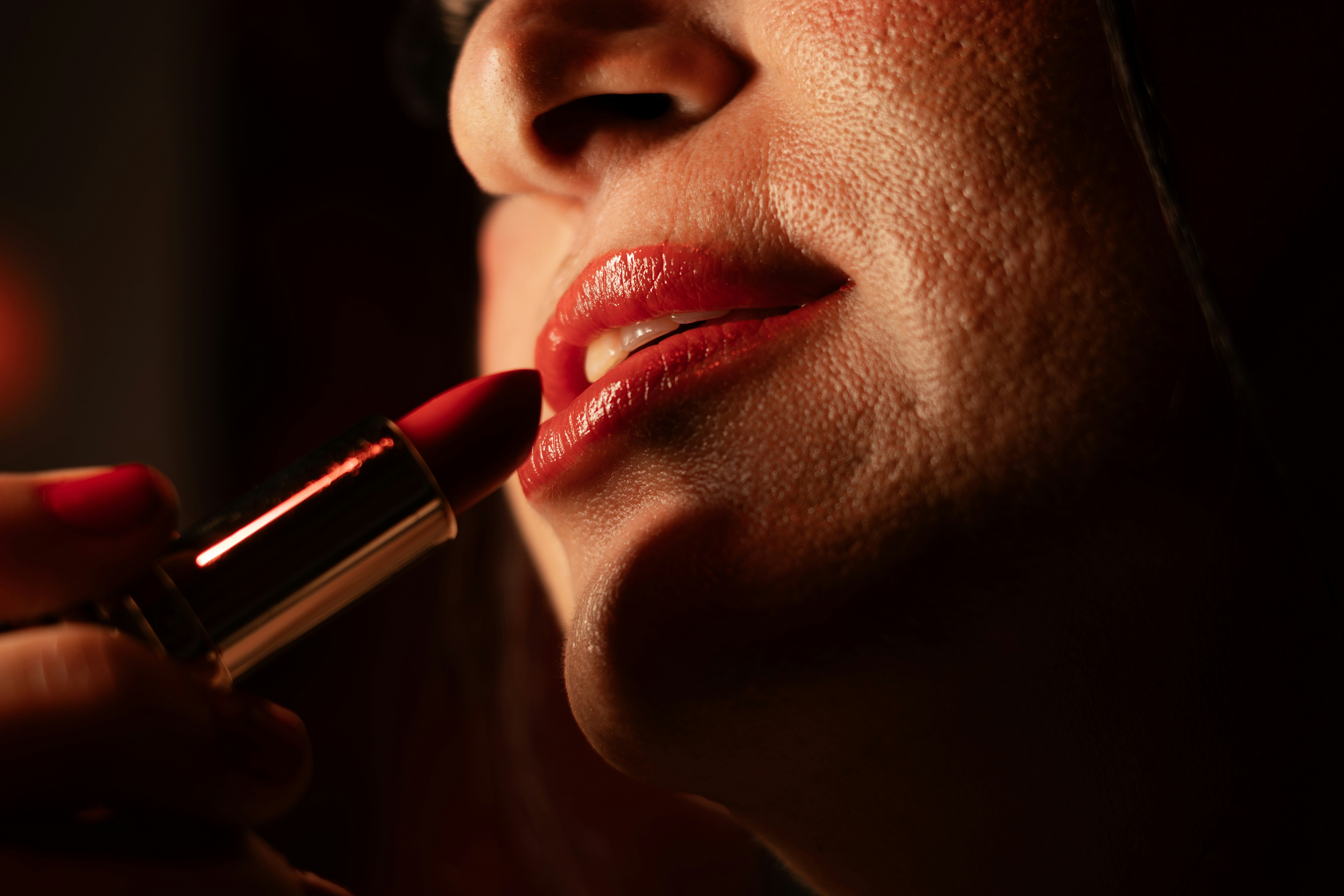 Crimson Lip Close-Up: The Lipstick Mirage
