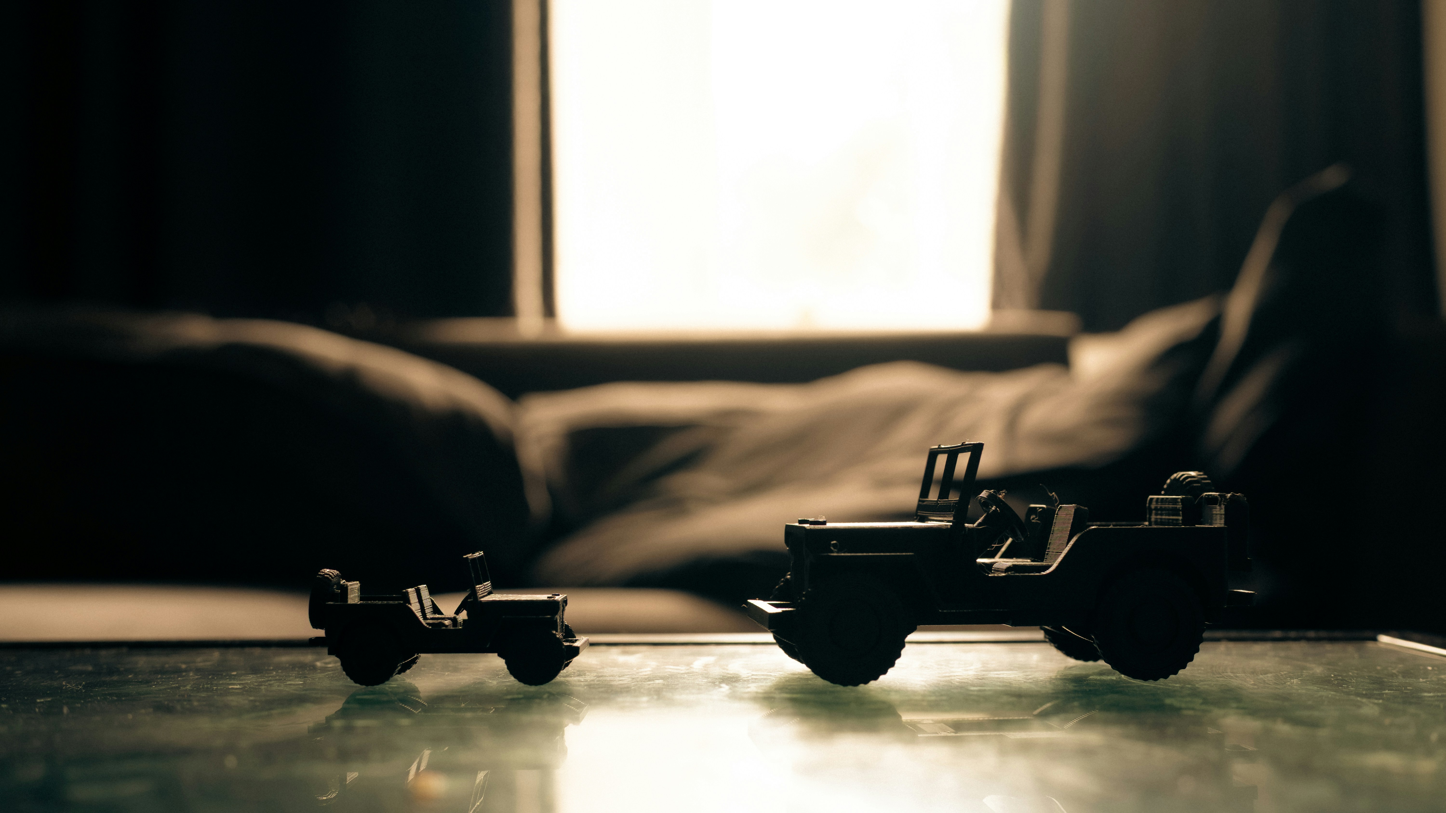 Miniature World, Big Room: Toys Guard a Quiet Window Light