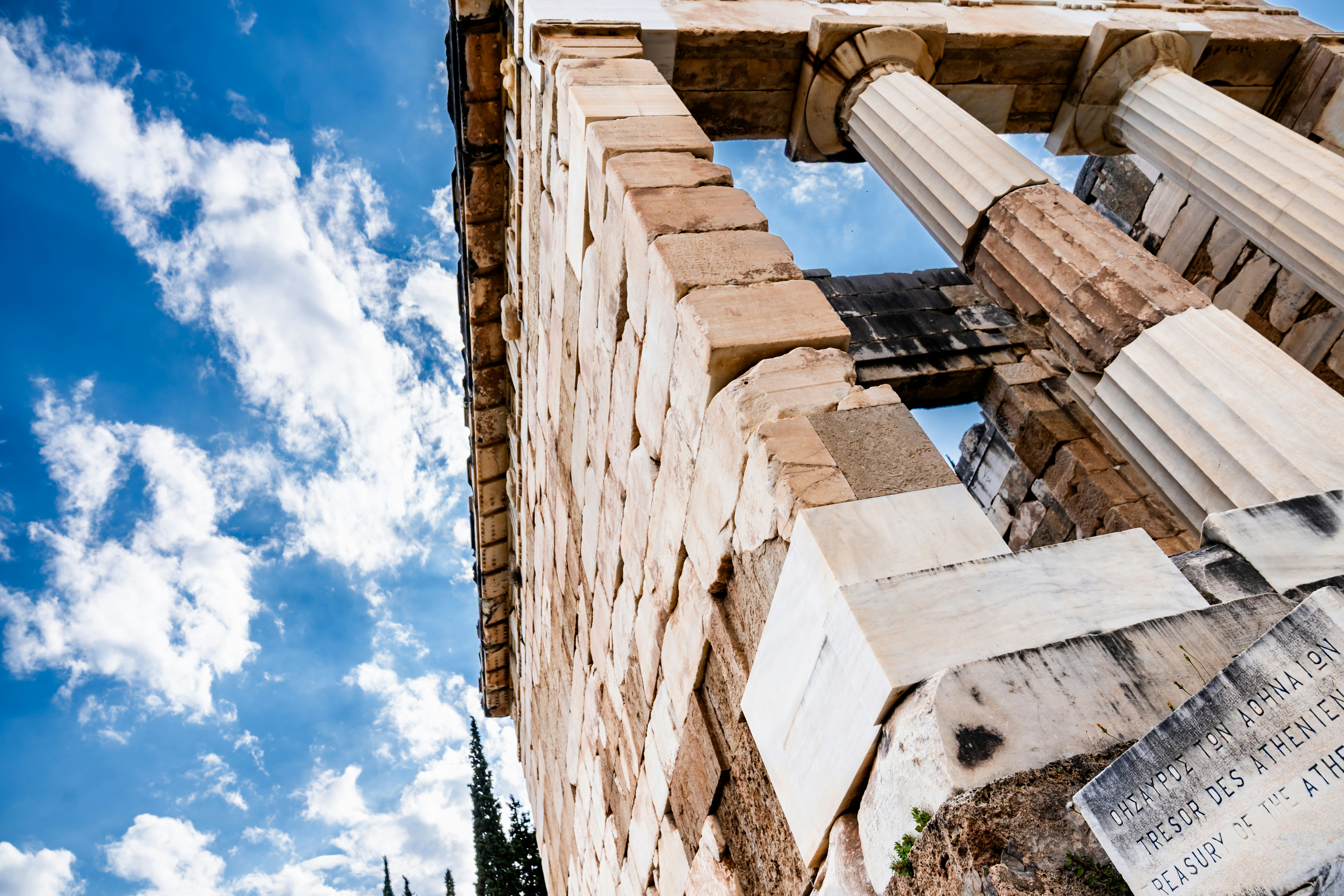 Ancient Columns Reach Toward a Bright Sky