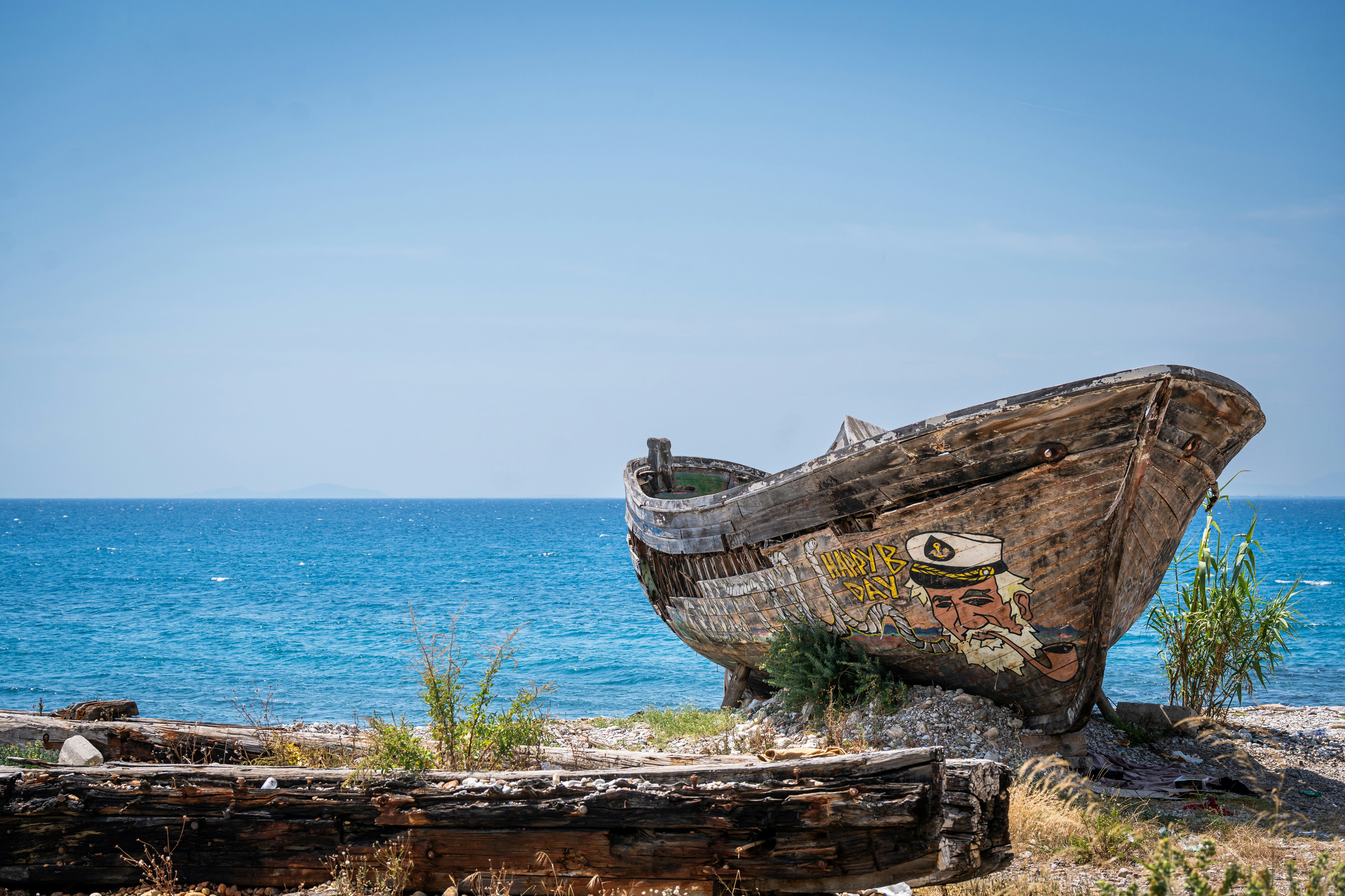 Worn Vessel on a Quiet Shore