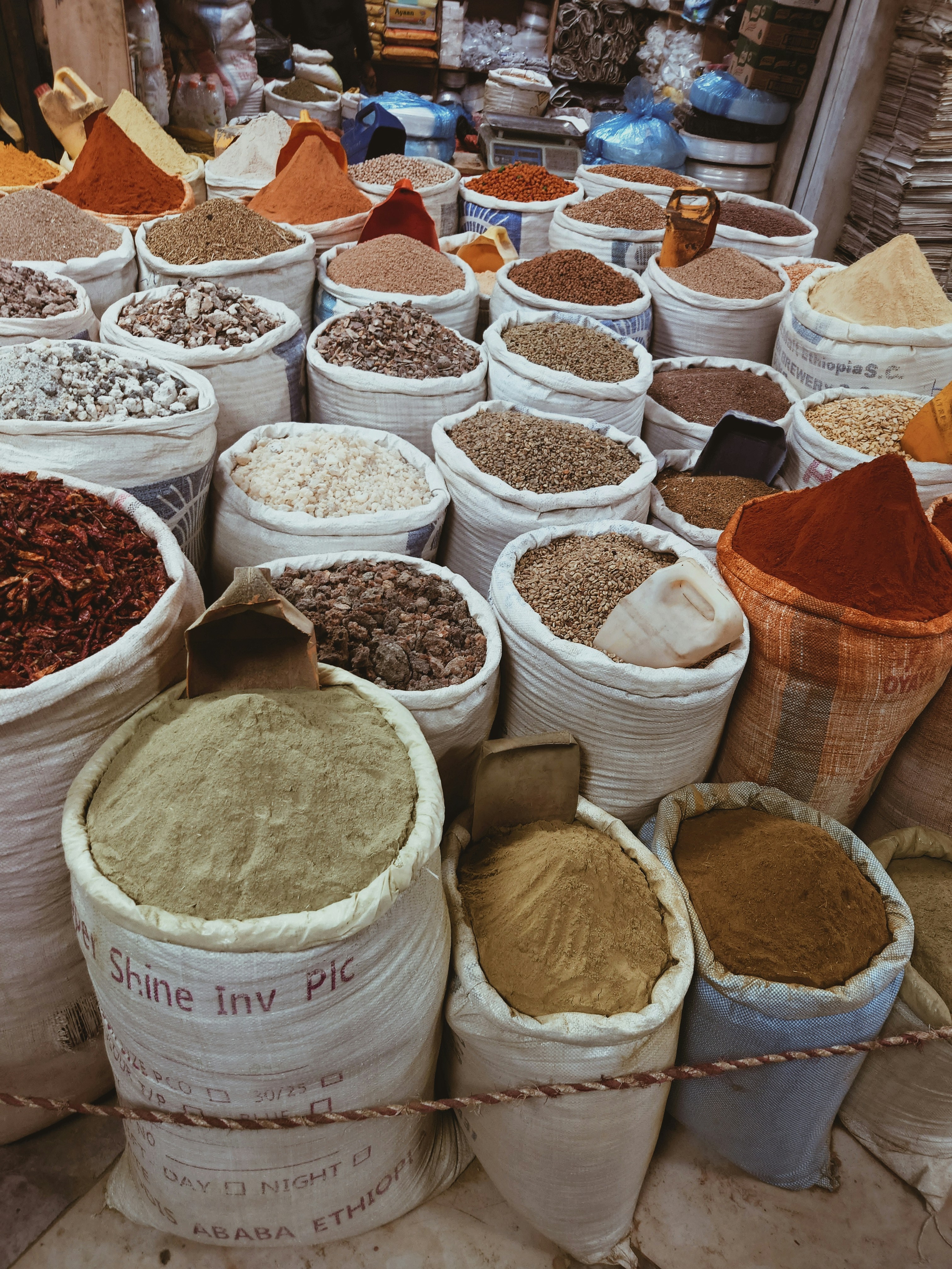 Colorful Sands of a Market Stall
