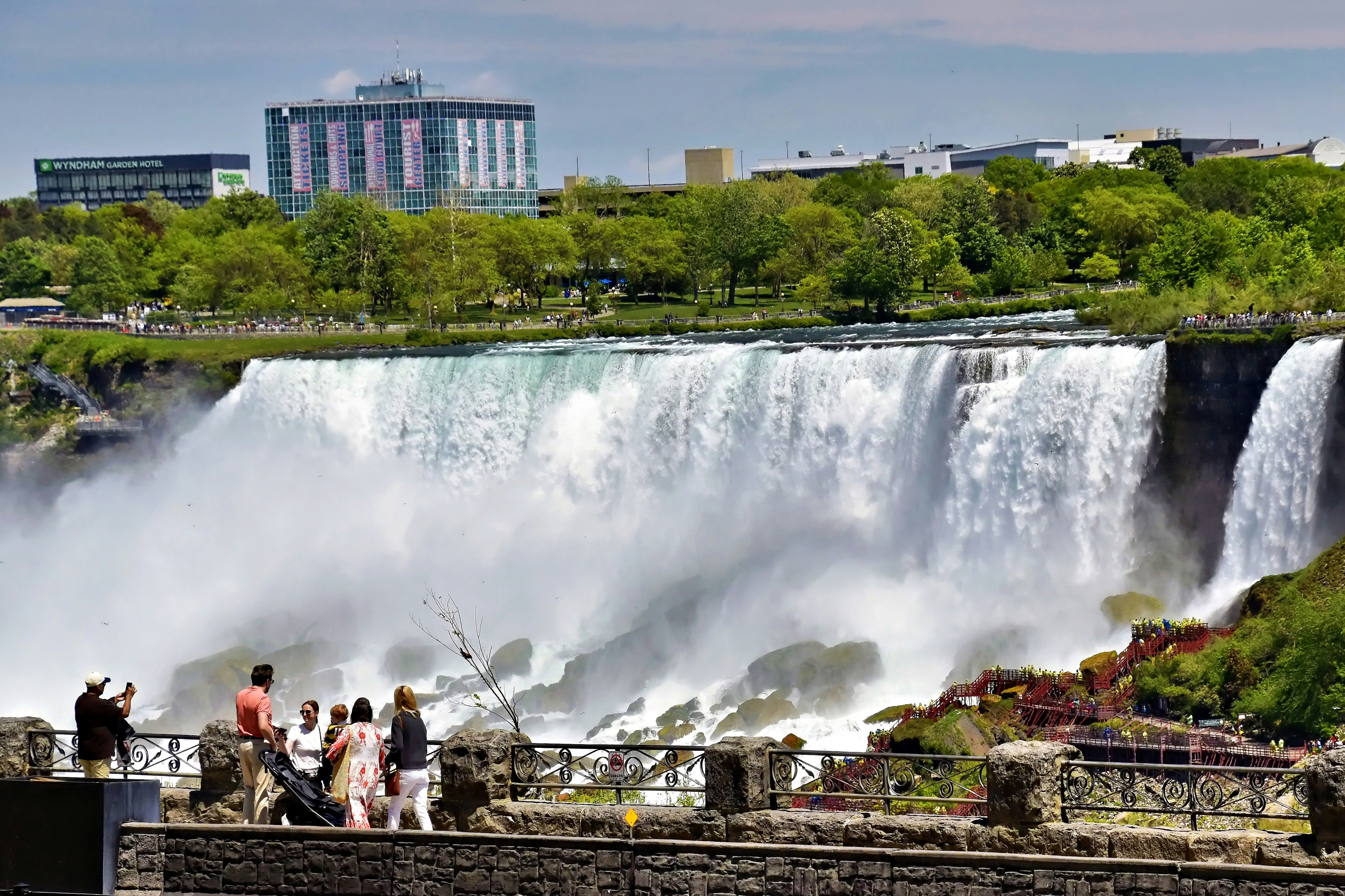 Golden Mist over the Falls: Visitors in the Rookery Rim