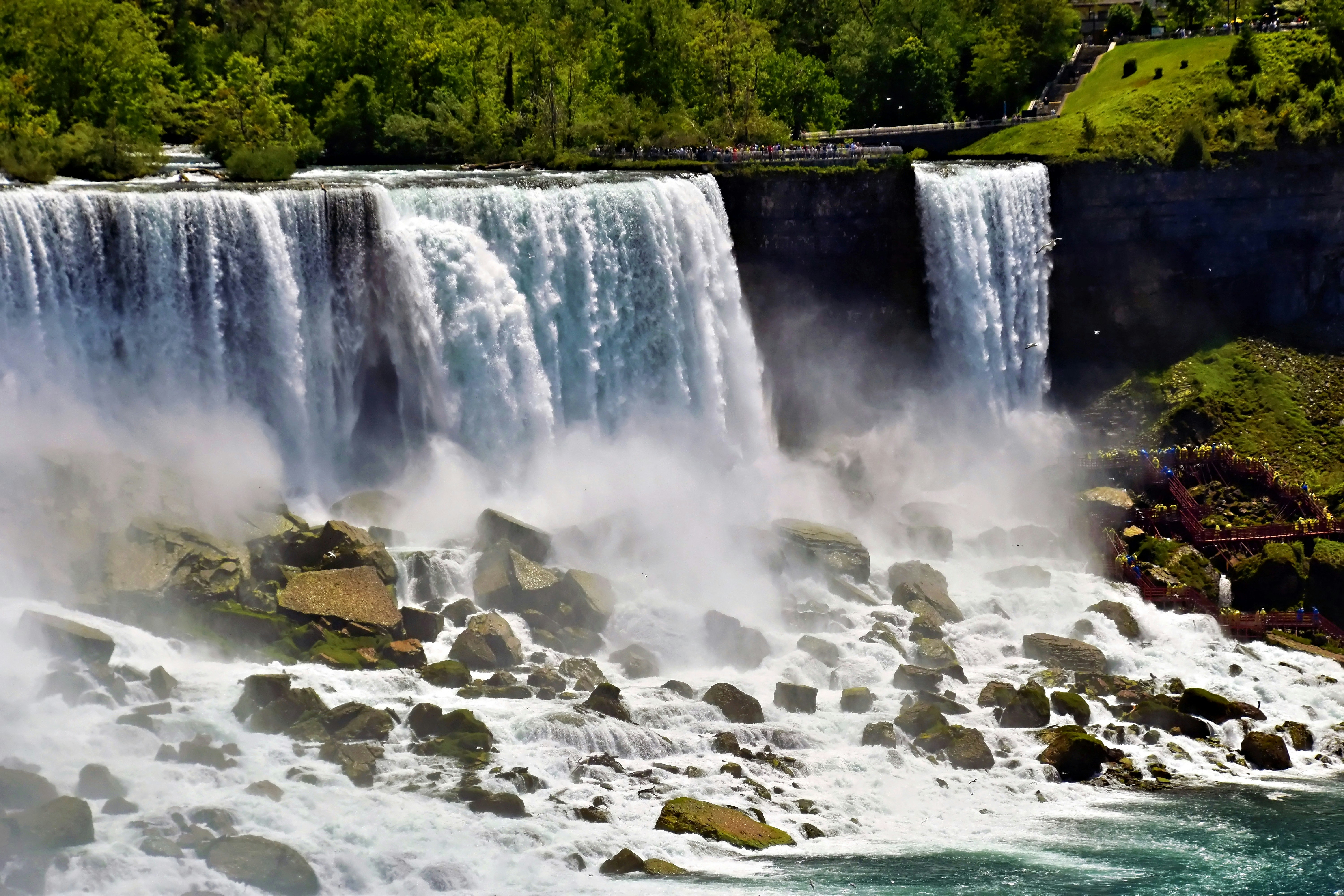 Rushing Veil: A Broad View of a Waterfall Cascade