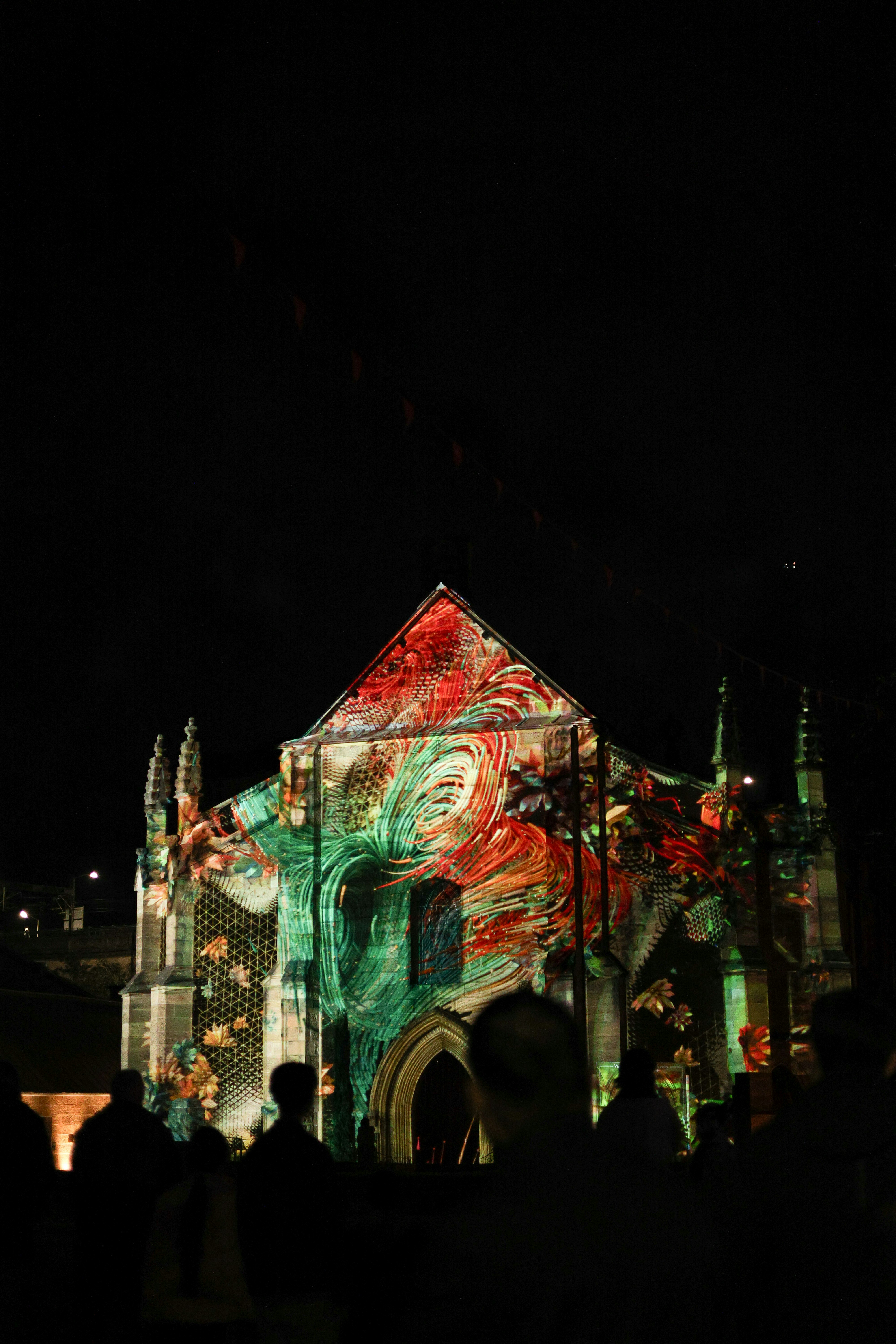 Projected Cathedral in Color: Nightlight on a Sacred Facade