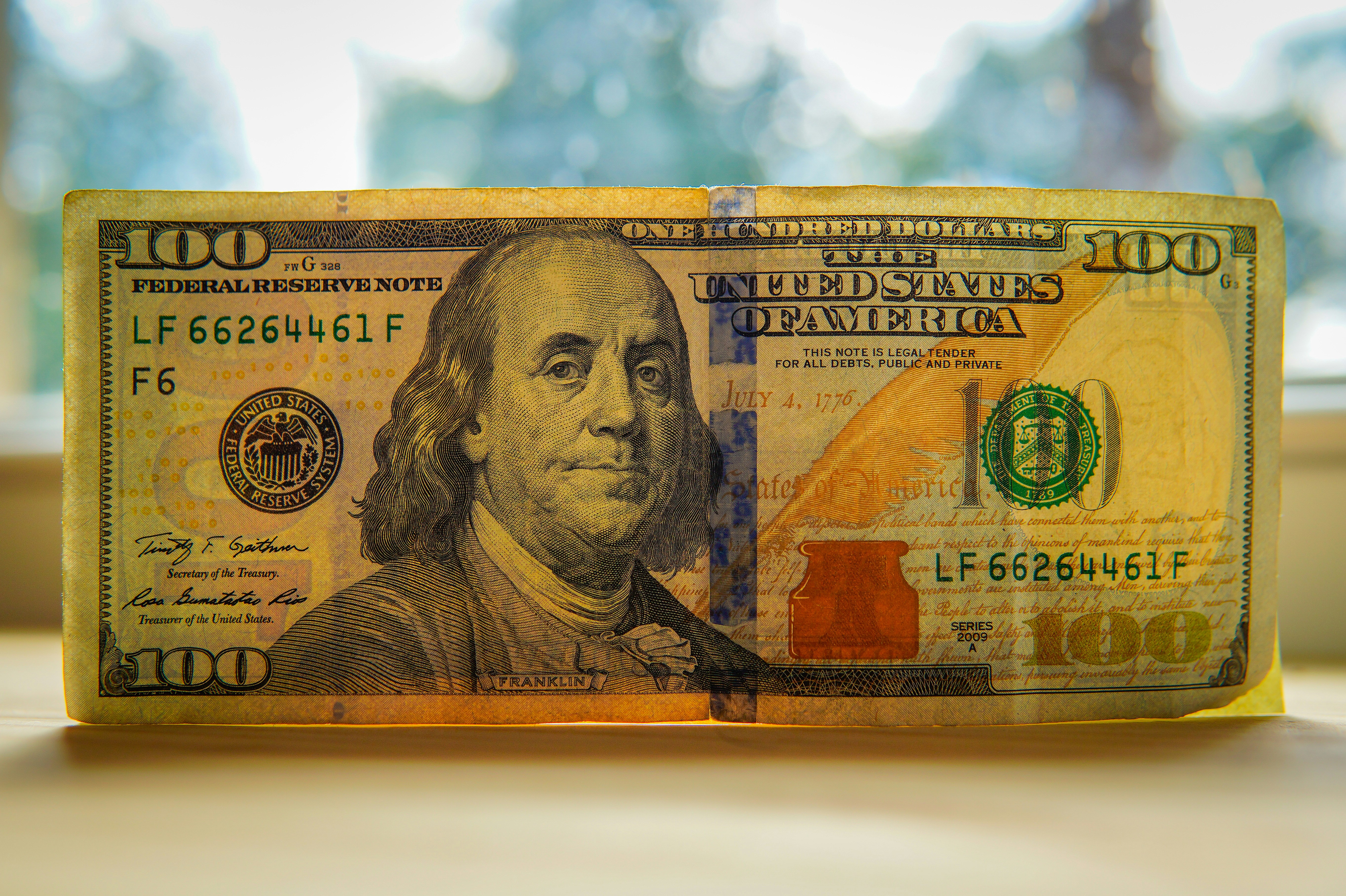 Hundred Dollar Portrait: A Wallet-Sized Masterpiece on Warm Cedar