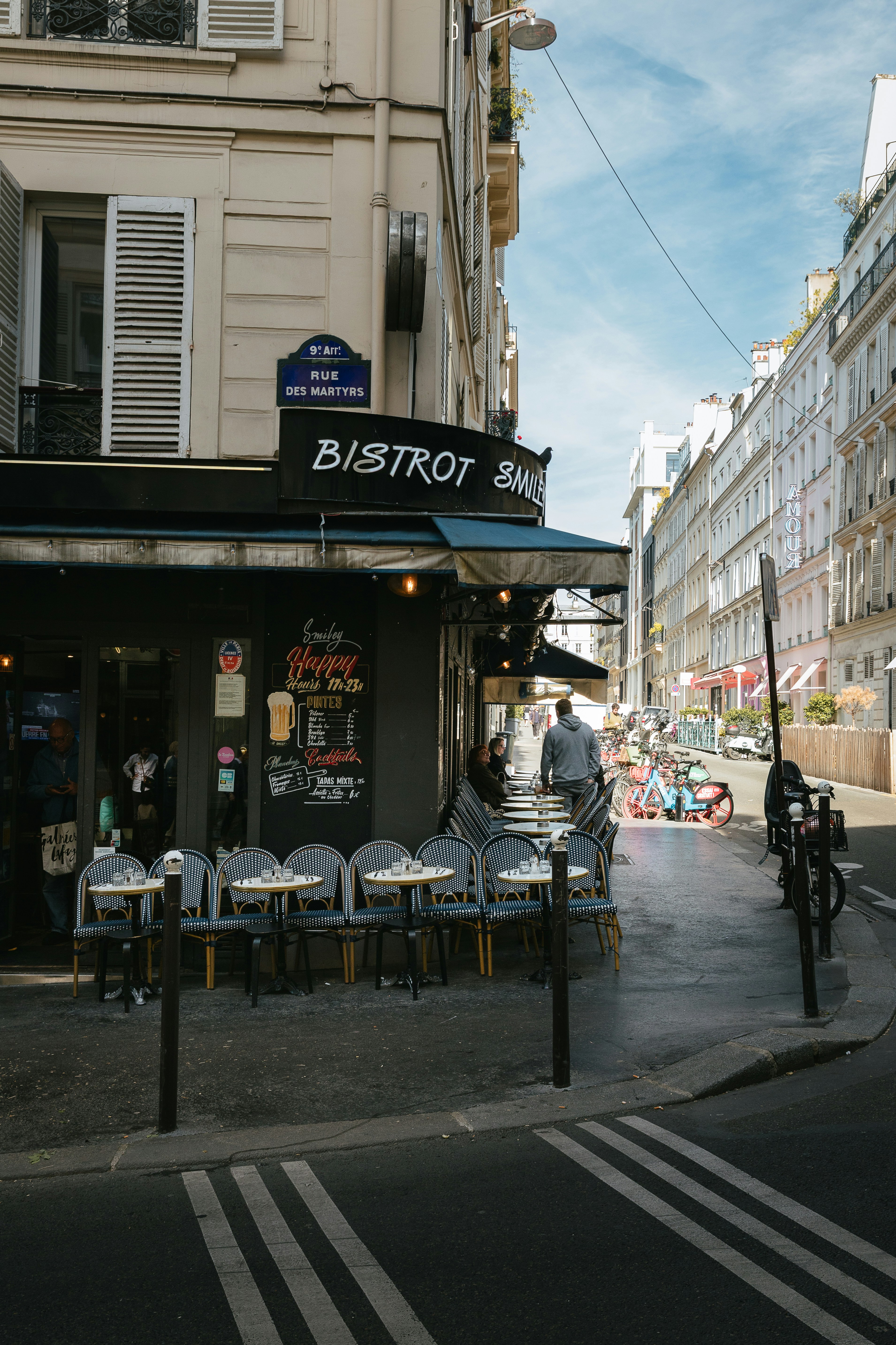Parisian Bistro On a Sunny Street Corner