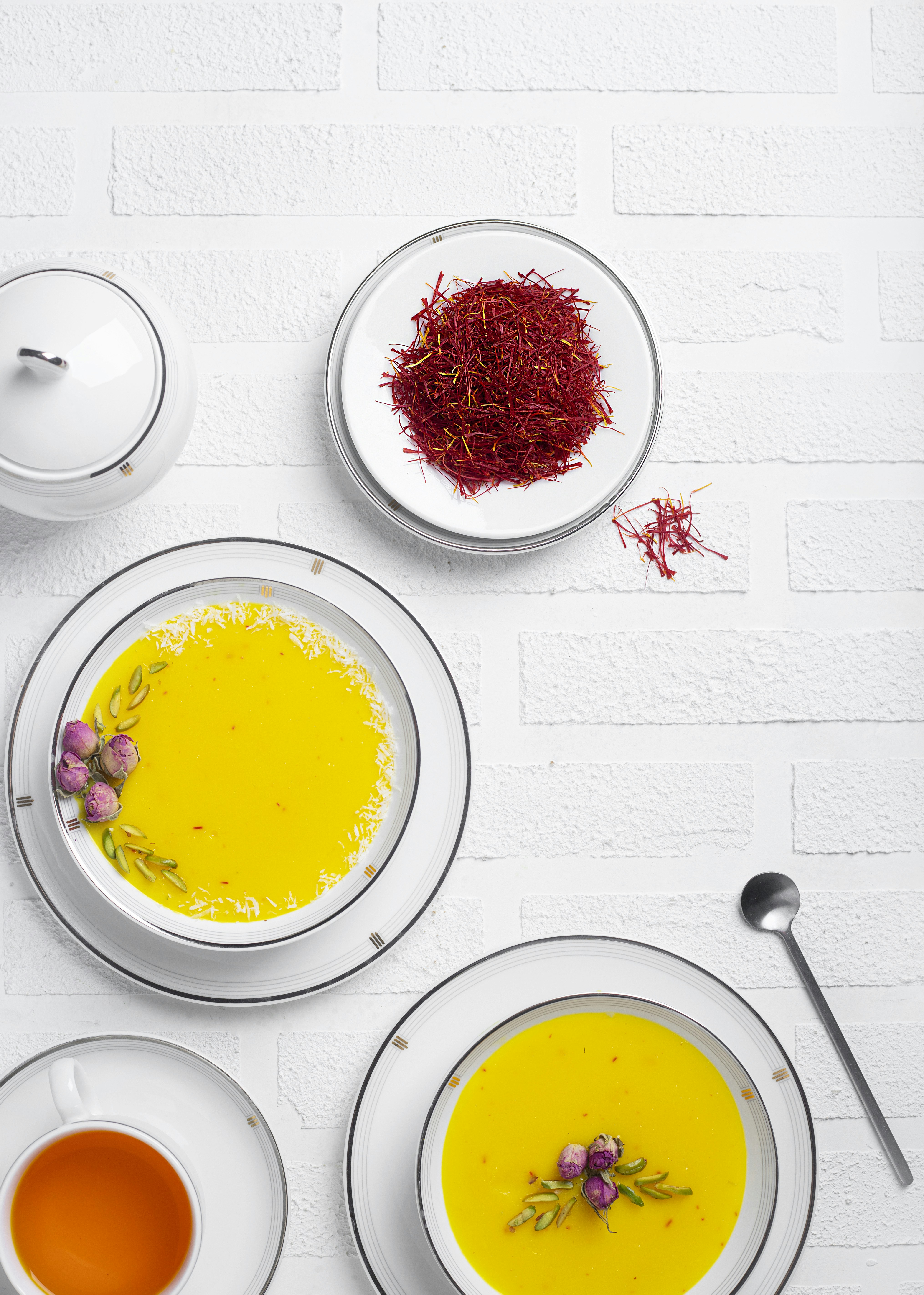 Bright Soups and Saffron Butter: A Circular Table of Colorful Dishes