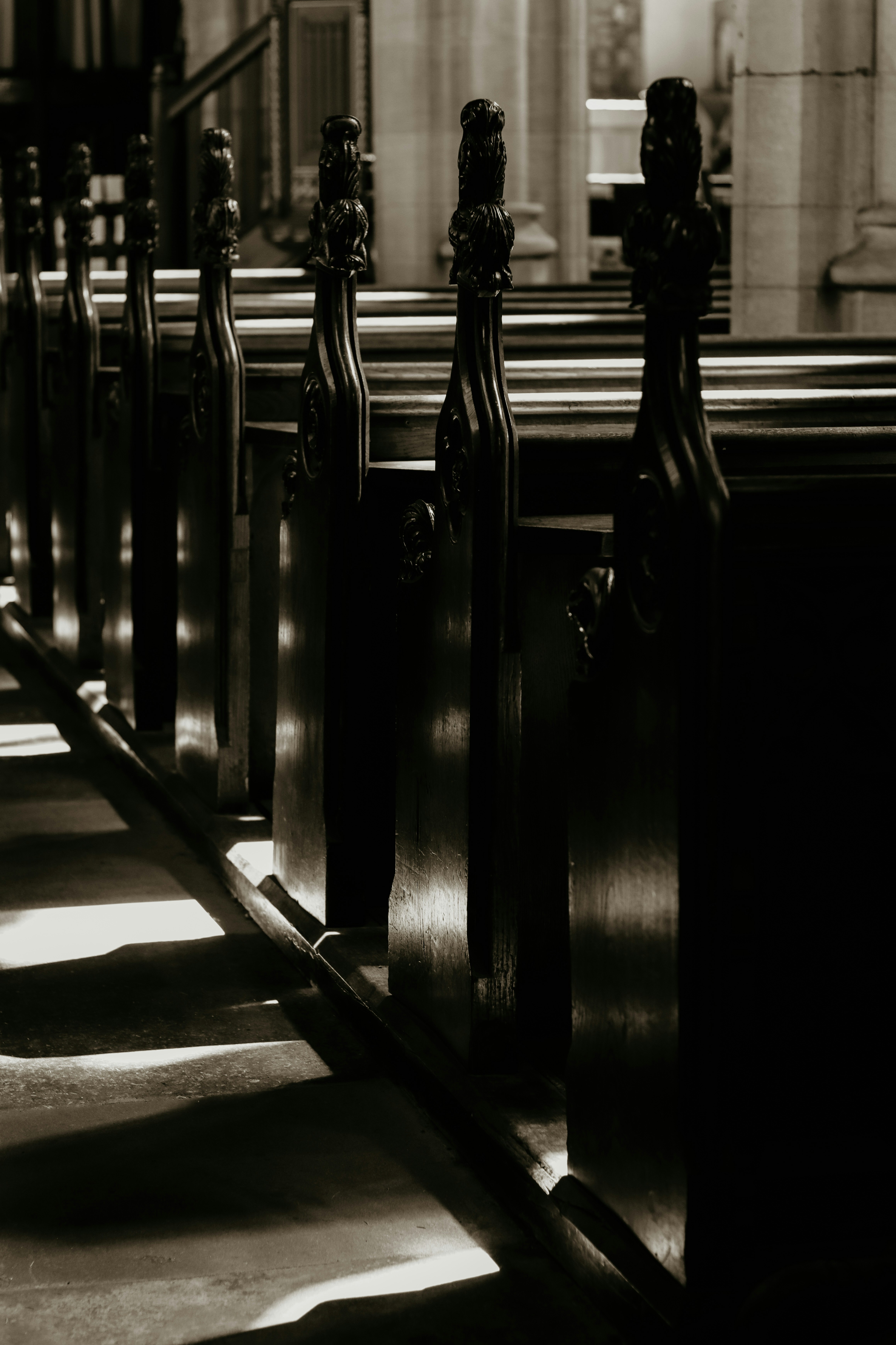 Shadows and Rails: A Quiet Walk Along the Monochrome Aisle