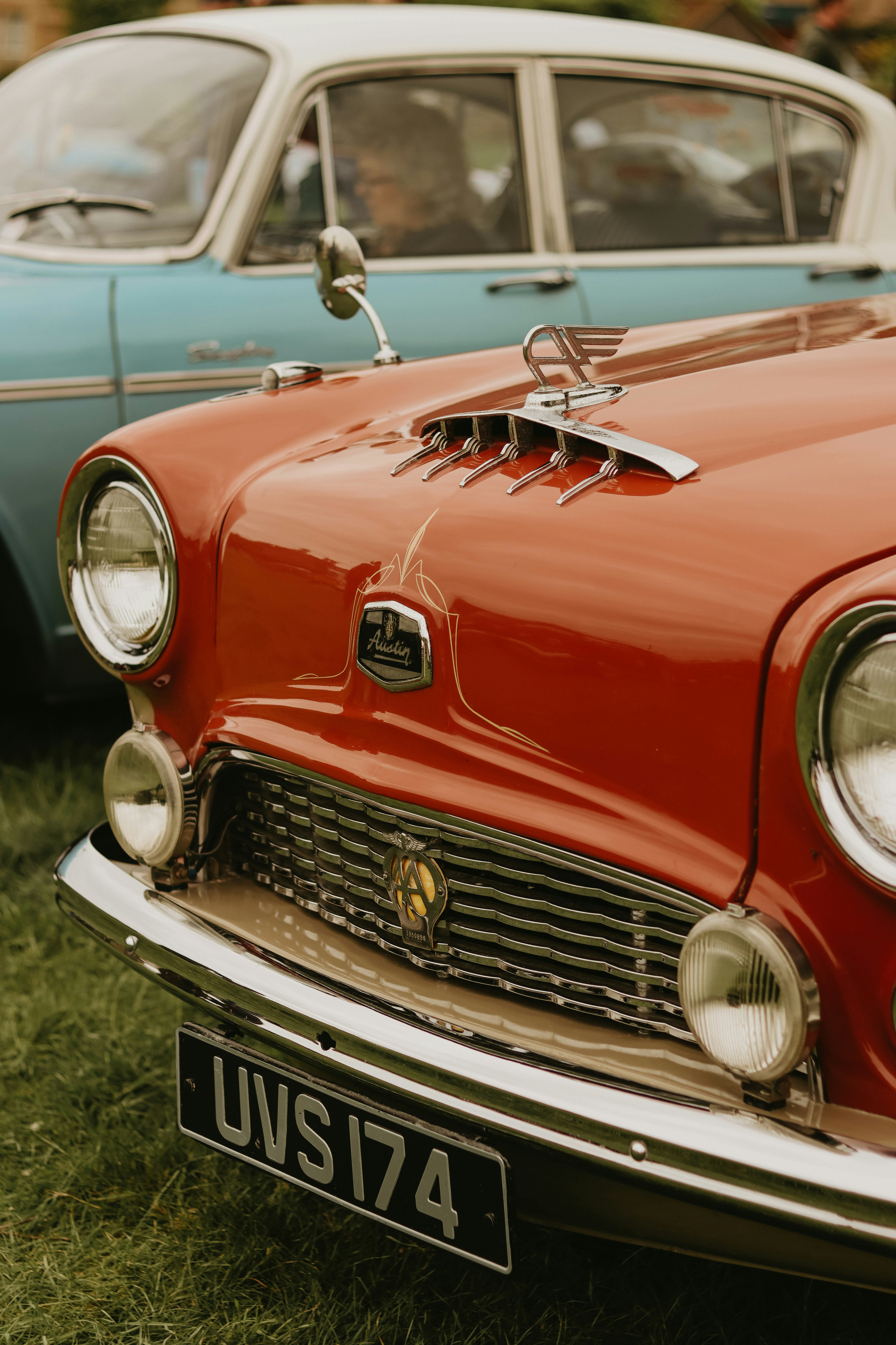 Chrome Grilles and Hood Vents: A Vintage Car Show Portrait