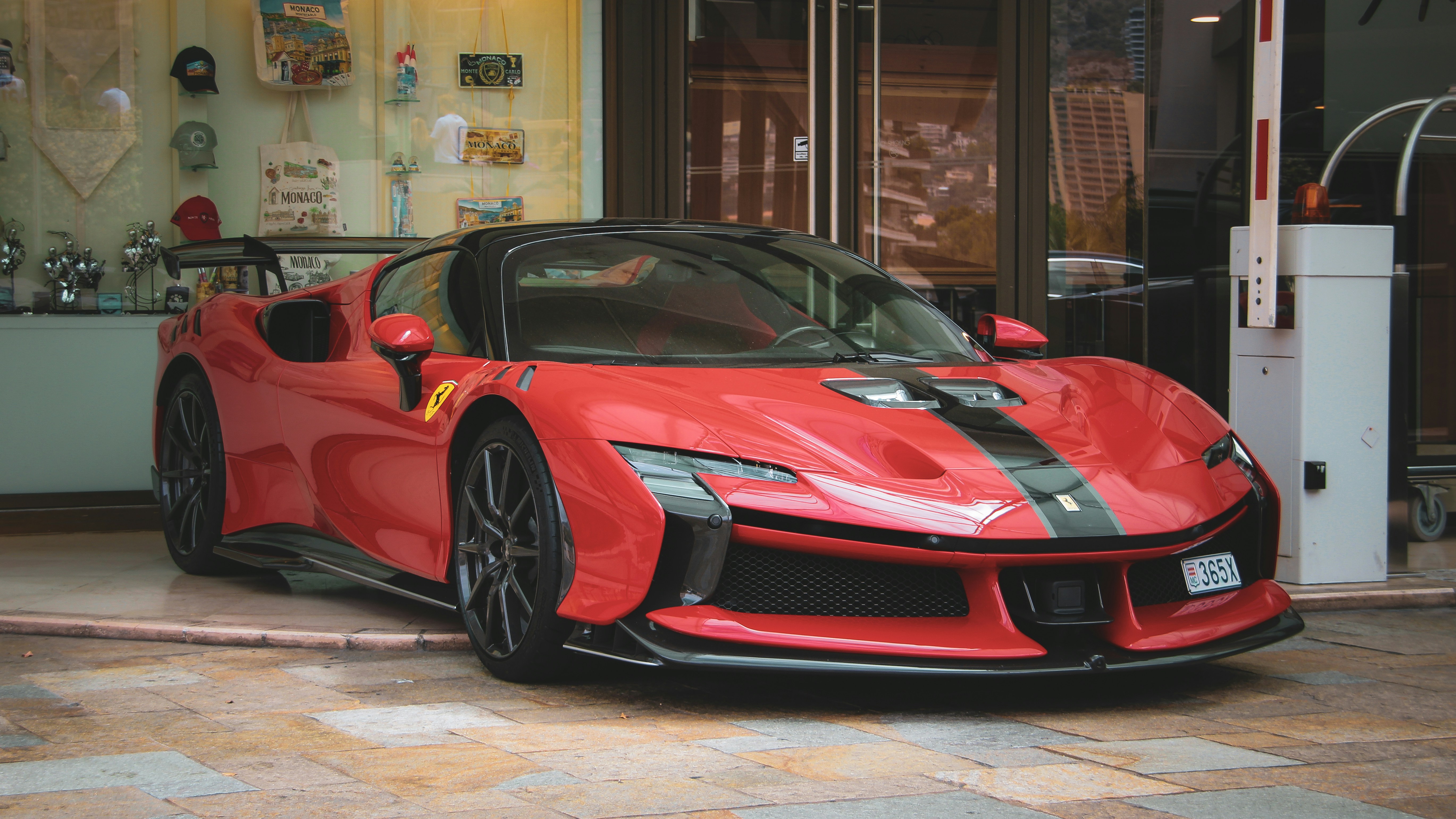 Scarlet Velo: A Ferrari Roaring from a Showroom Threshold