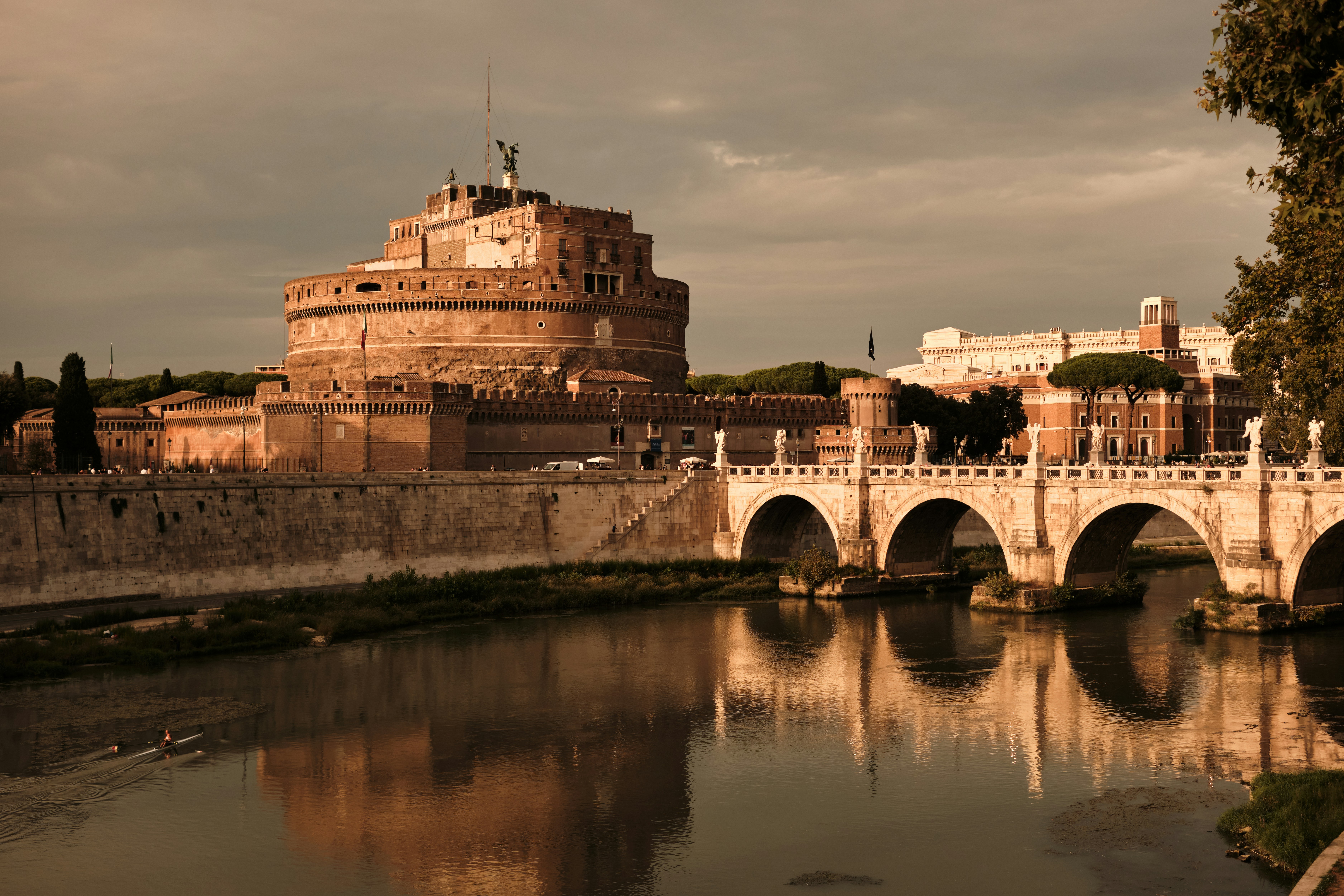 Castello, Ponte Sant'Angelo, and the Tiber at Golden Hour