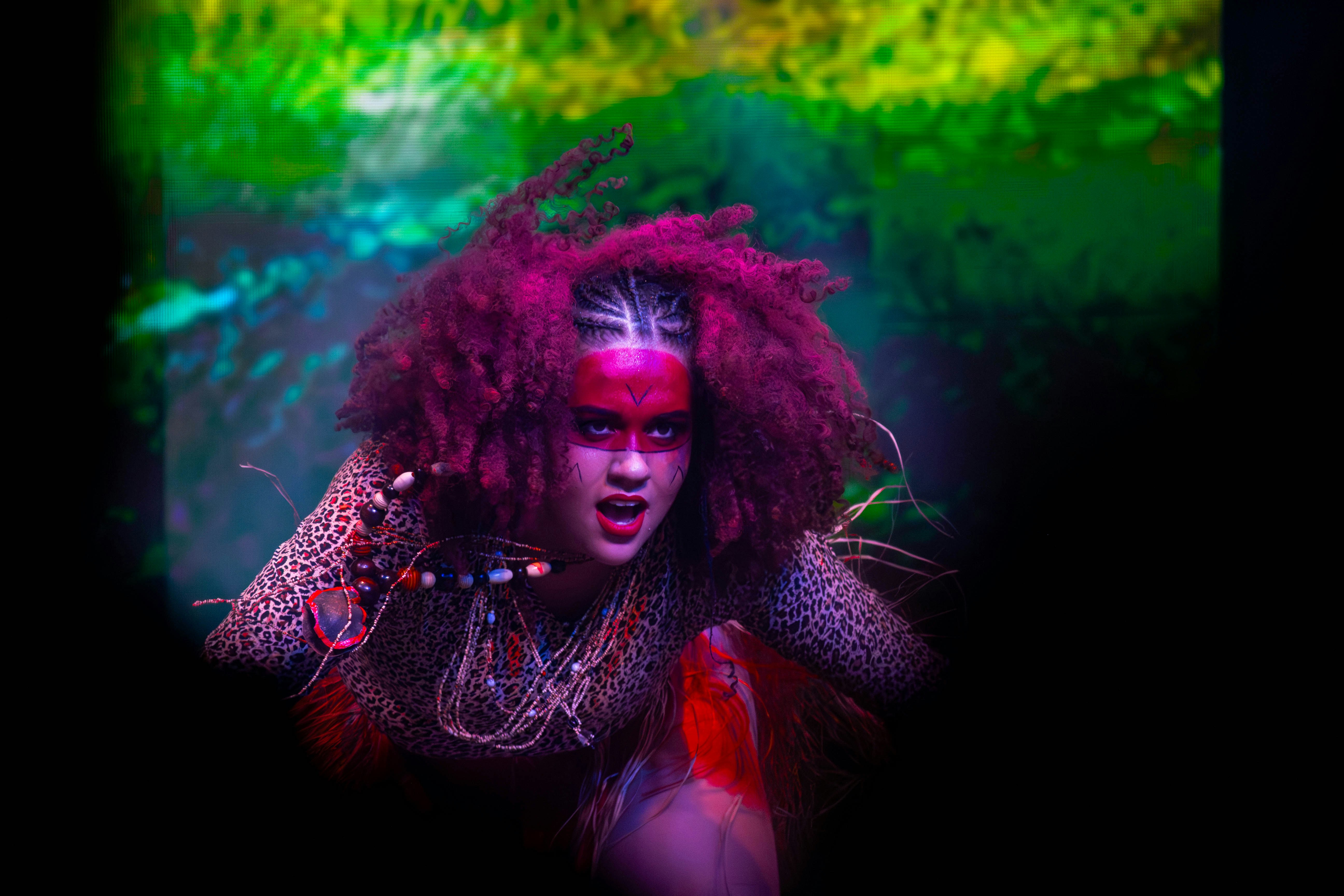 Violet Vehemence: A Fiery Stage Presence