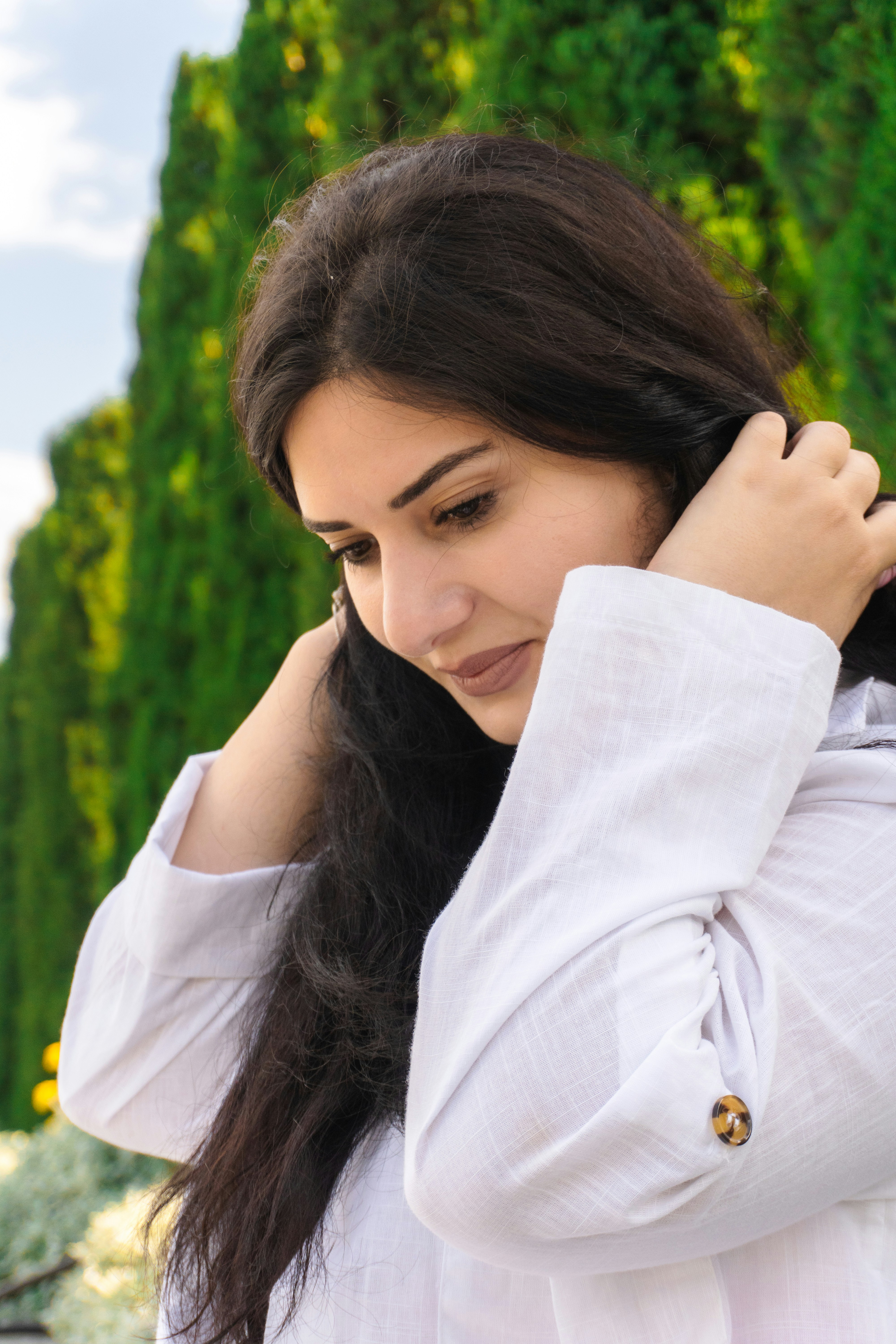 Soft Portrait in a Green Corridor