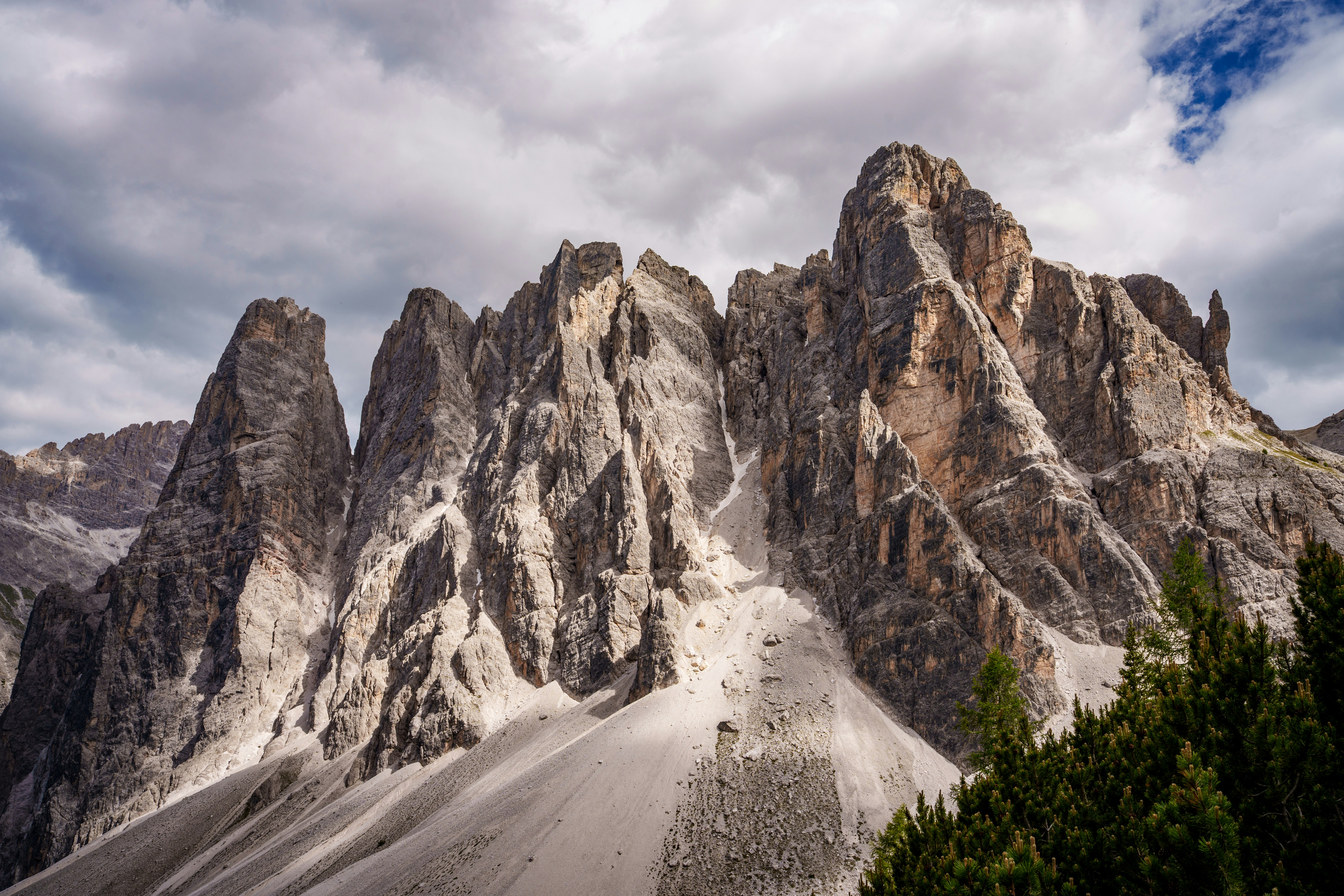 Jagged Peaks Over Snow-Filled Slopes