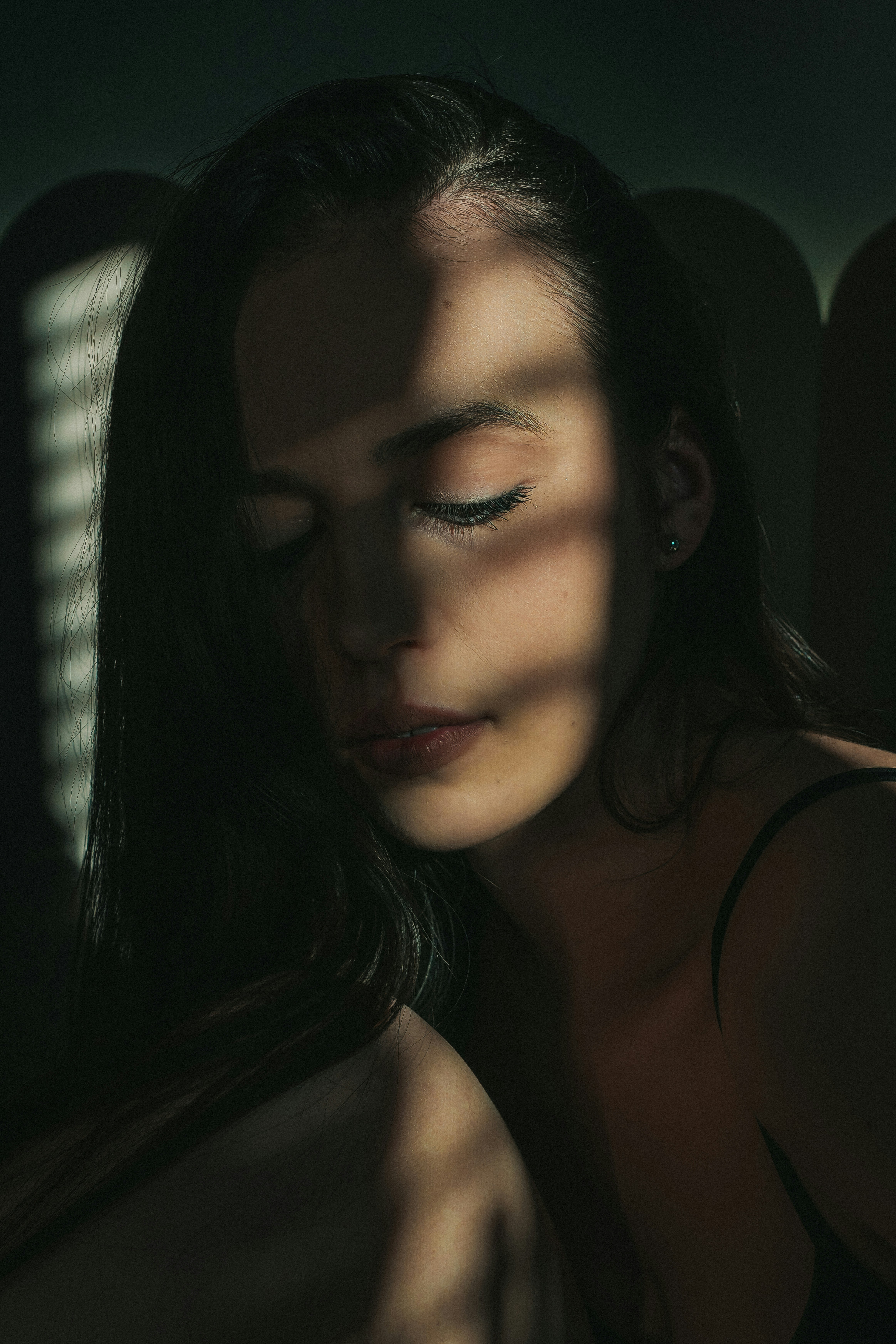 Shadows on Quiet skin: a Solitary Moment in Dappled Light