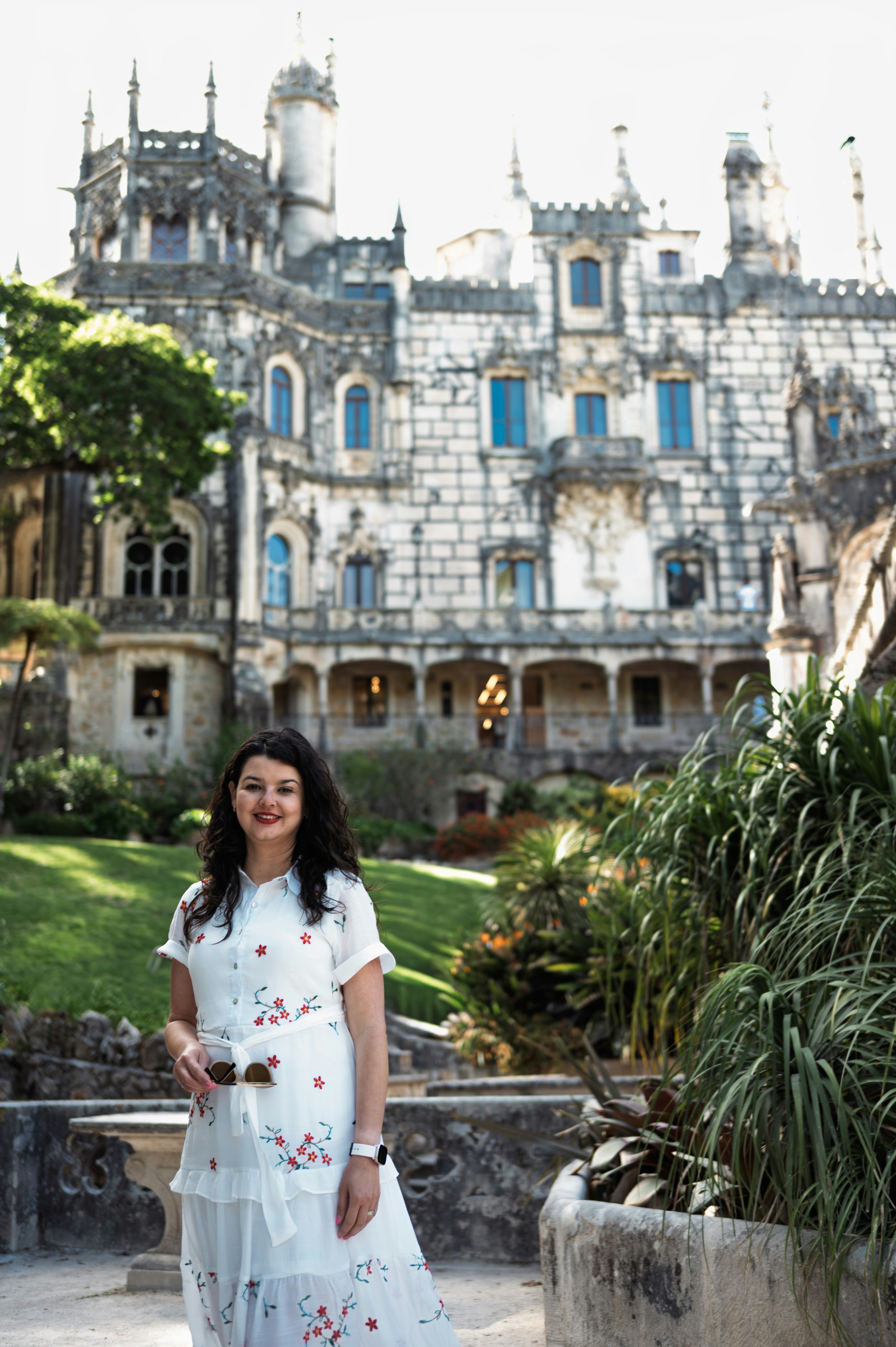 Garden Portrait in Front of a Venetian-Style Castle