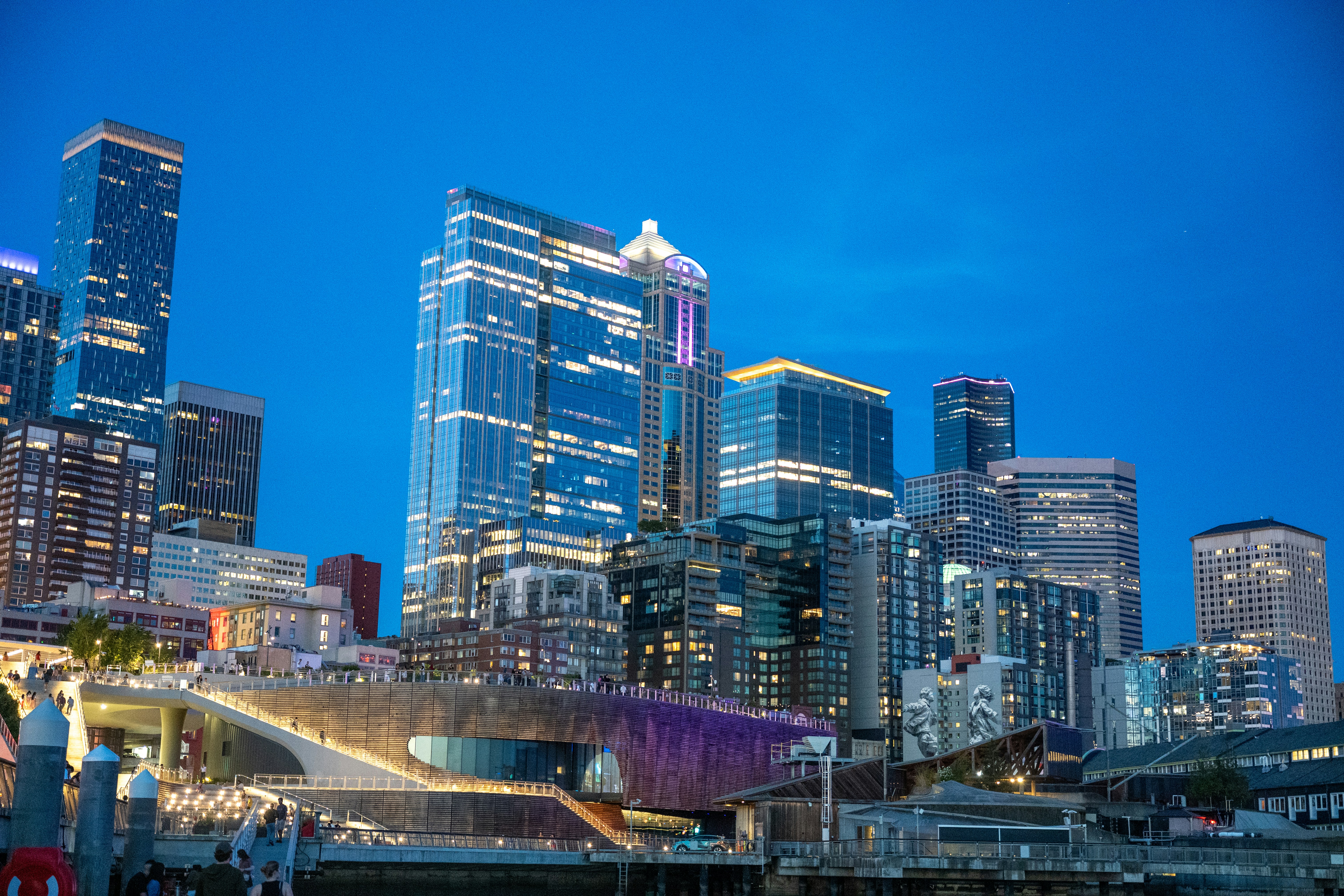 Nightfall on the Waterfront Skyline