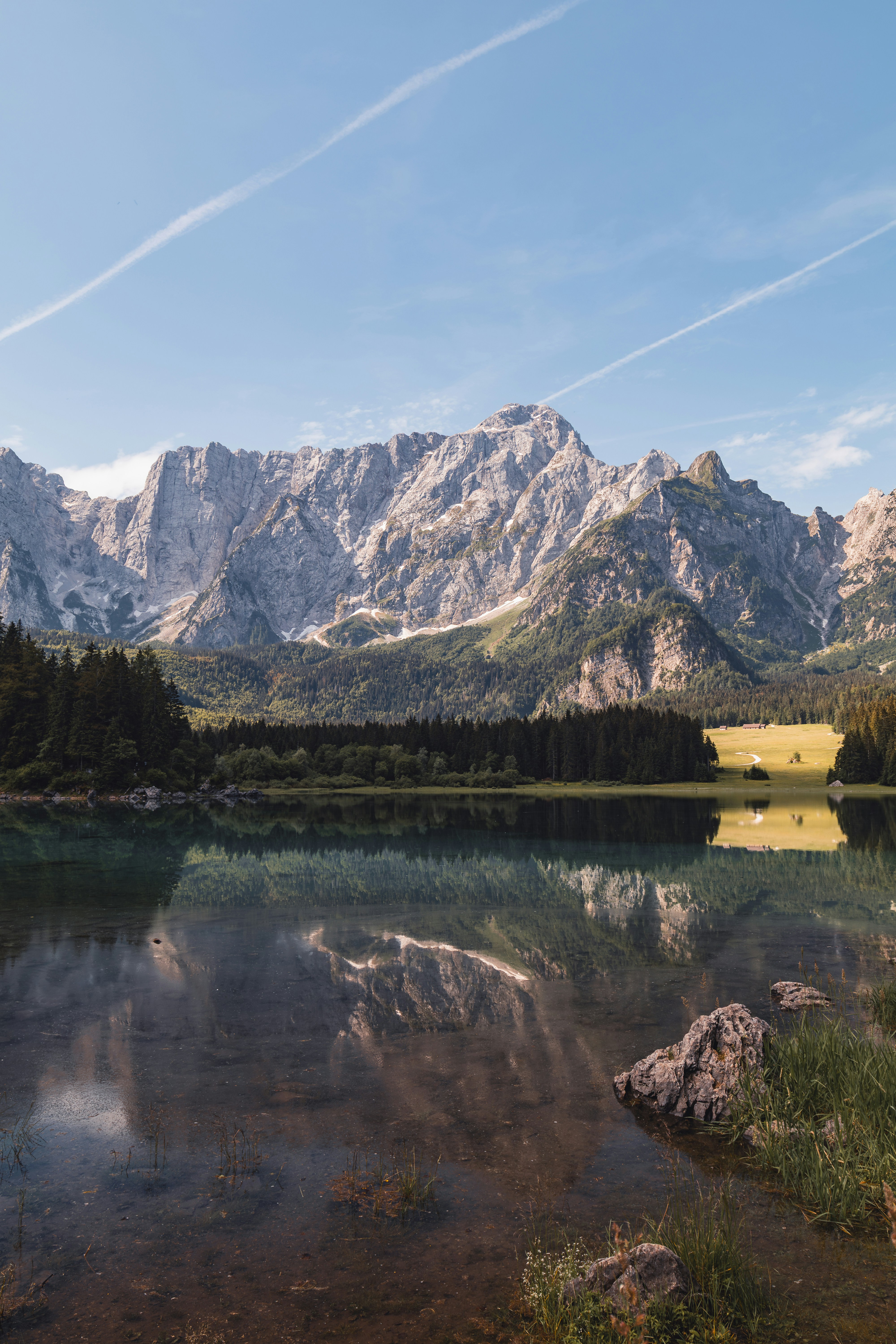 Mirror of Peaks: Clear Alpine Mirror over Quiet Lake