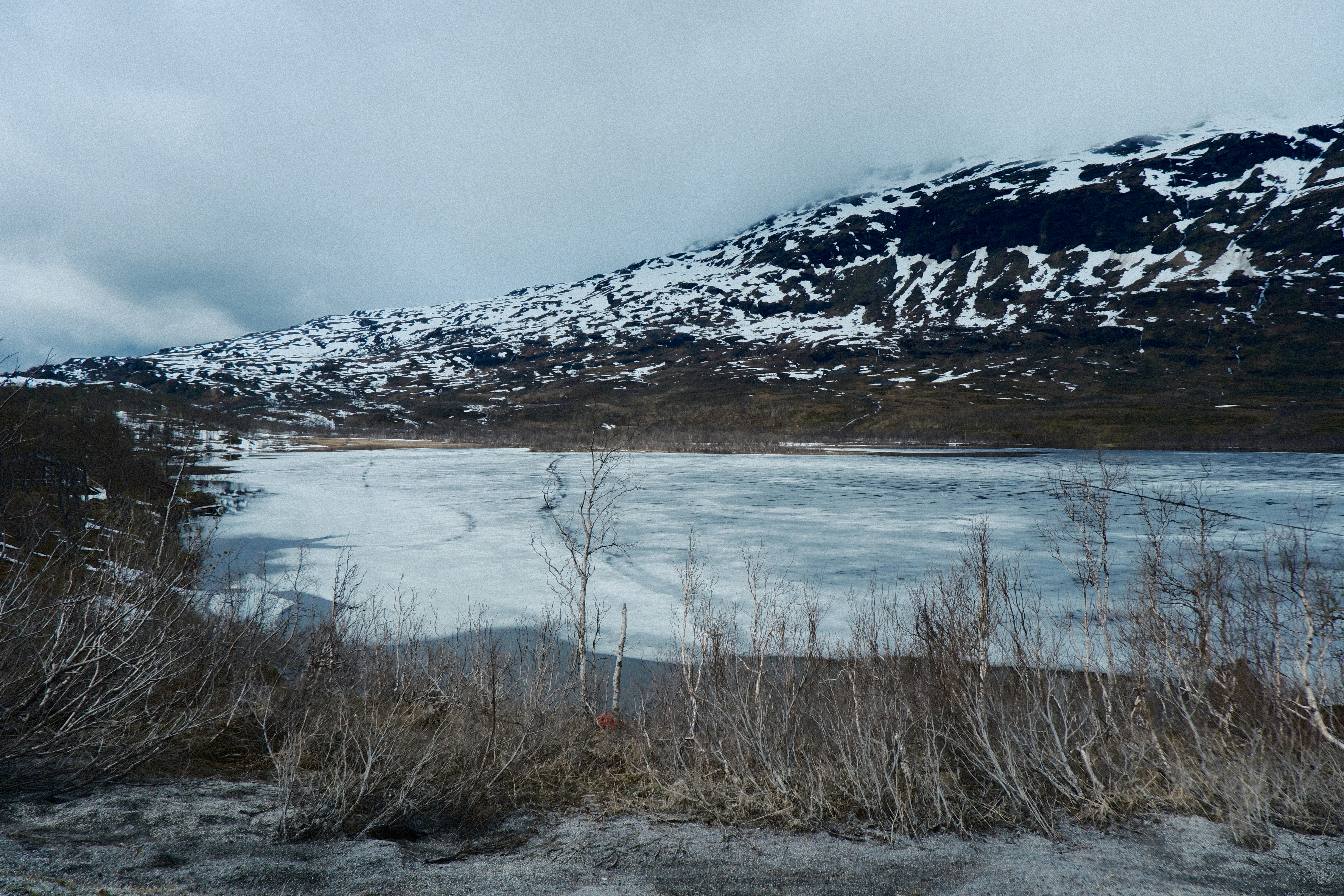 Frozen Basin Under Granite Ridge