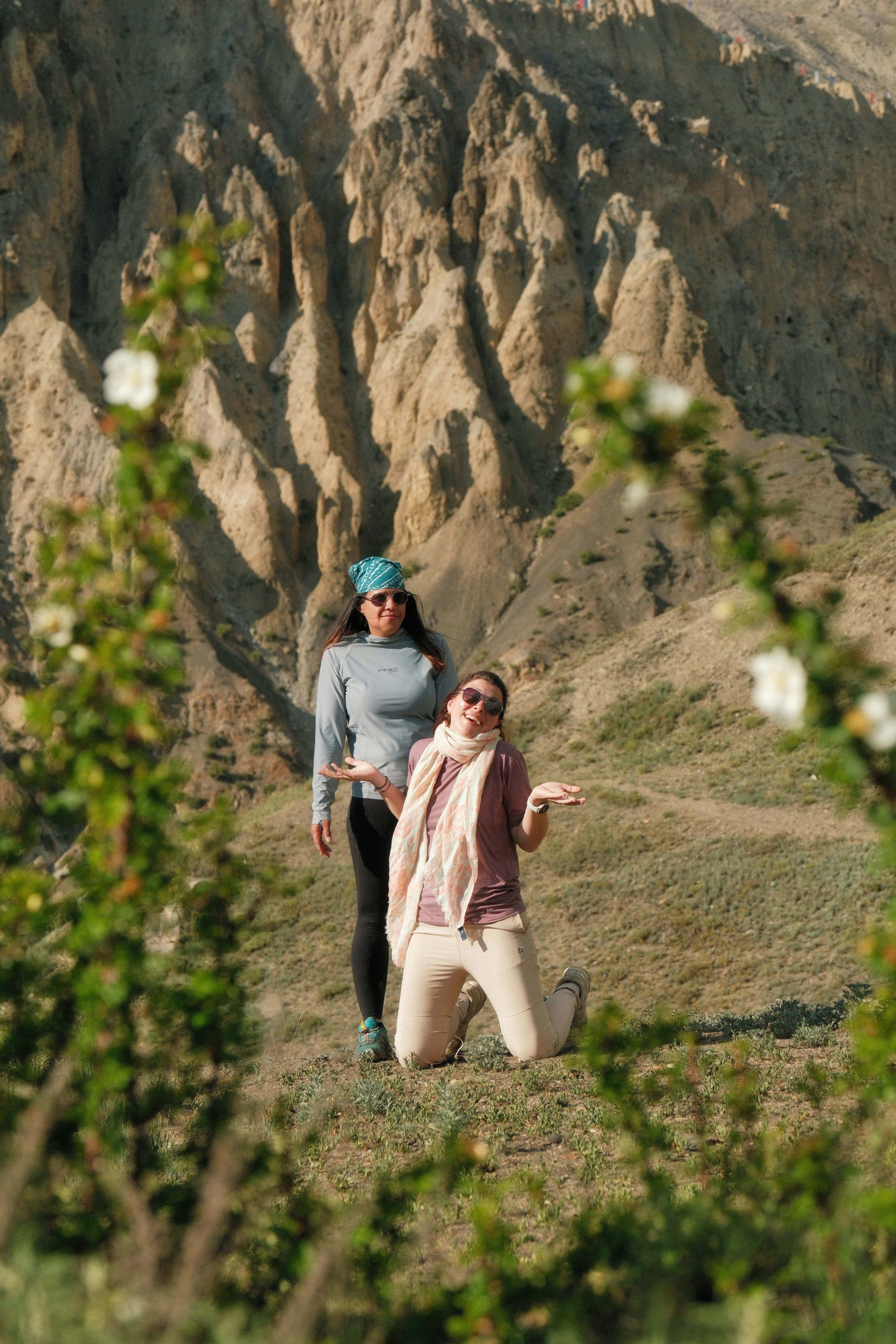 Two Explorers in a Rocky Panorama
