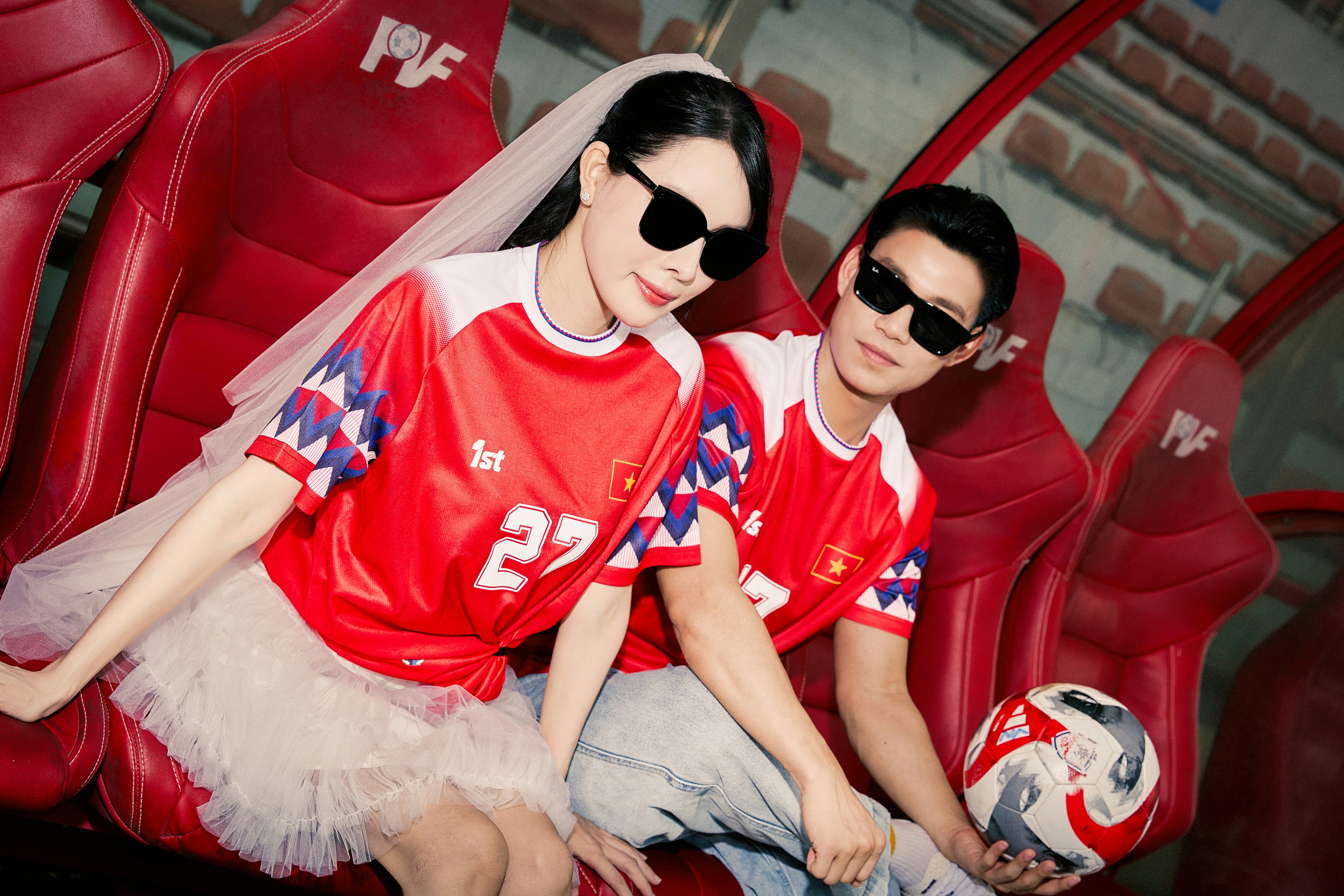 Team Spirit in Red: Soccer Fans on the Dugout Bench