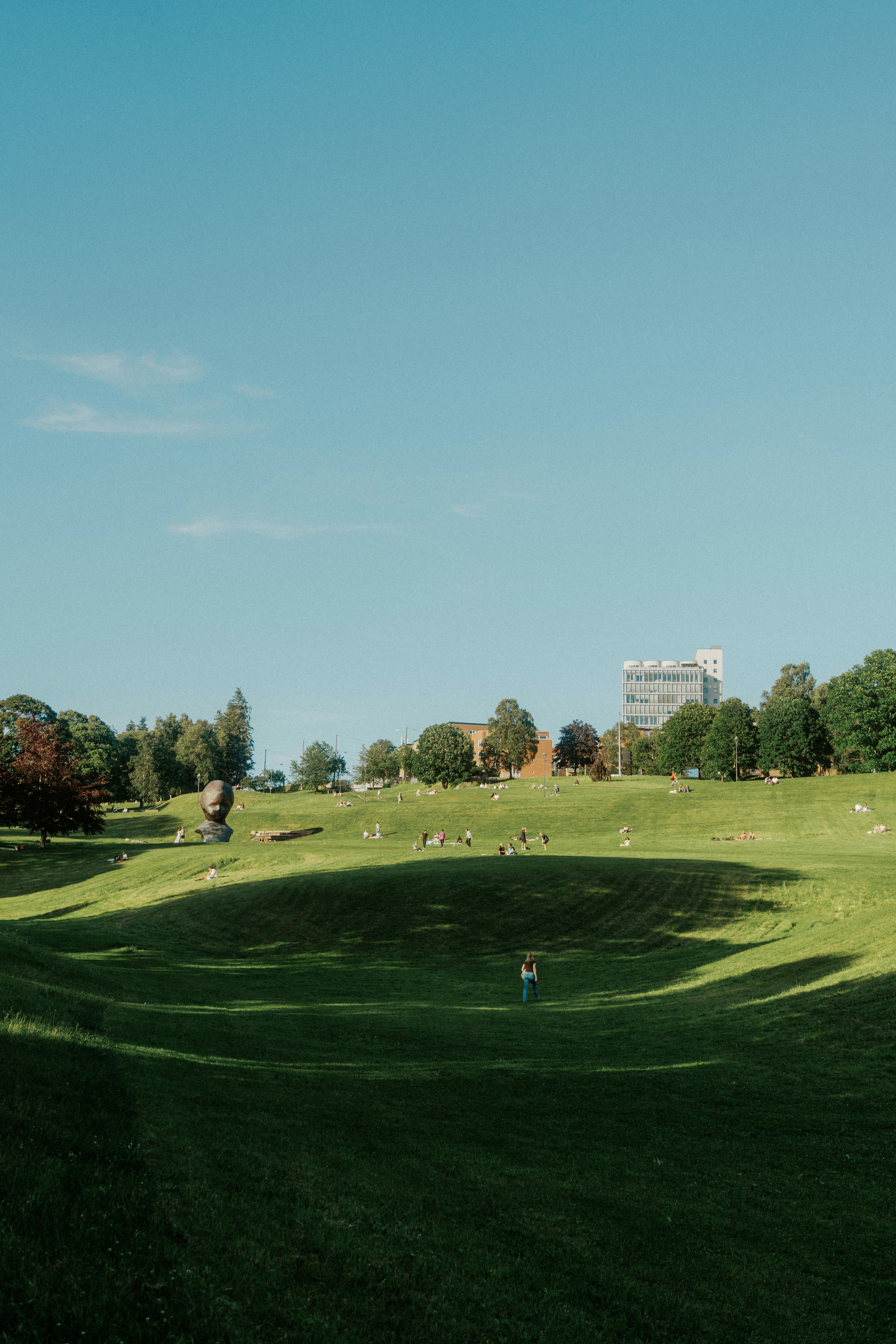 A Gentle Valley Under a Clear Azure Sky