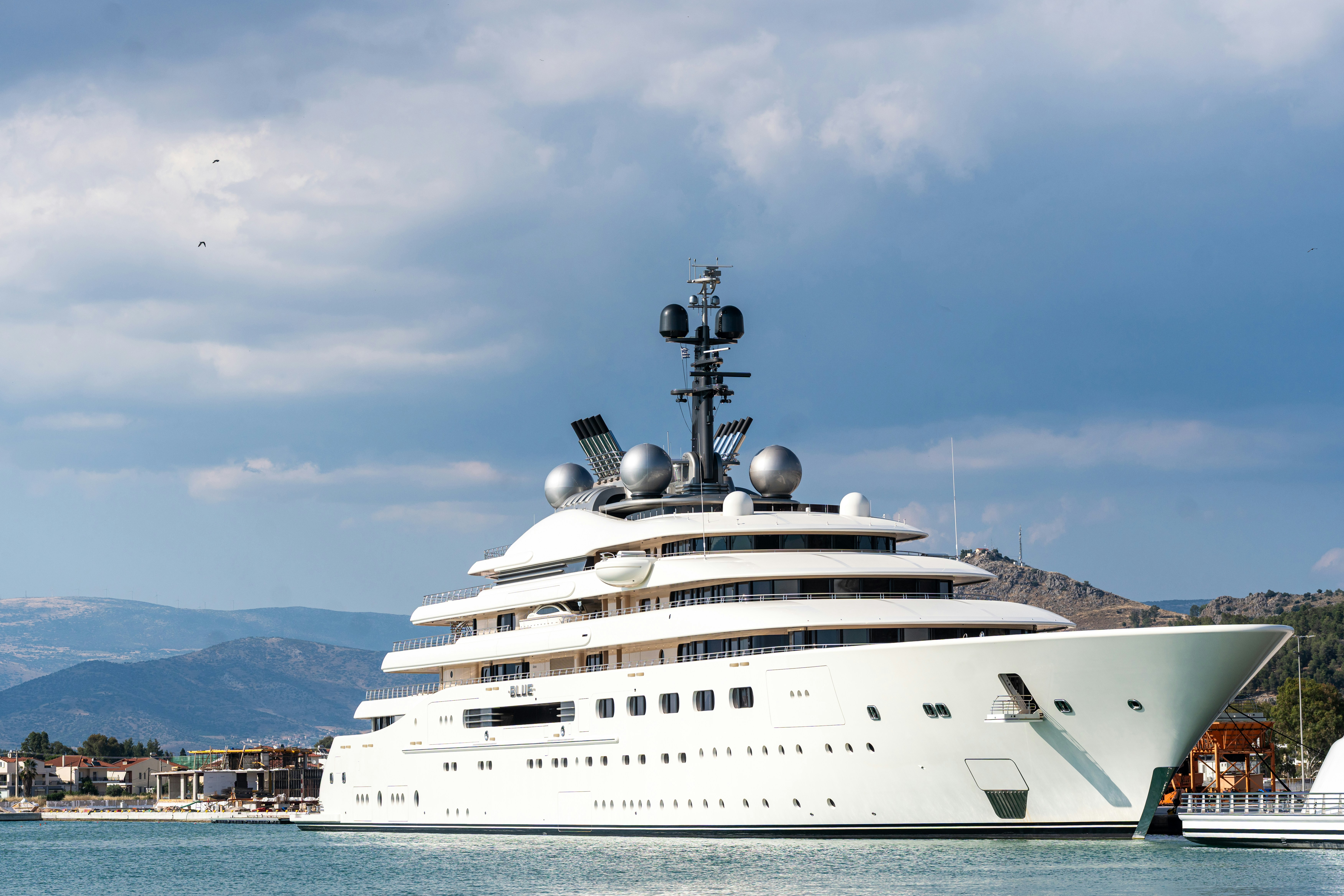 Sleek Atlantic Adrift: A Luxury Vessel at Rest