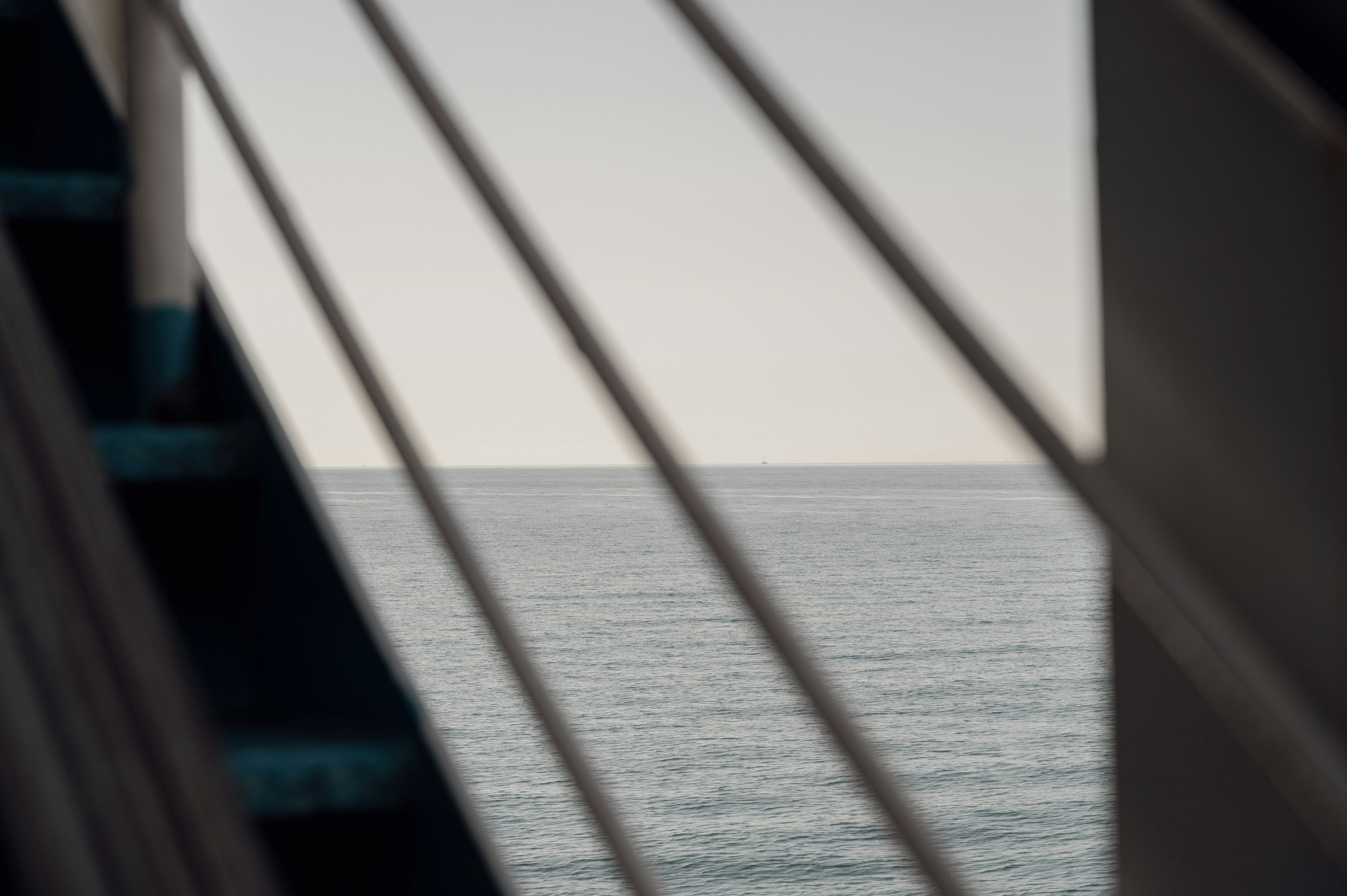 Framed Sea Between Railings