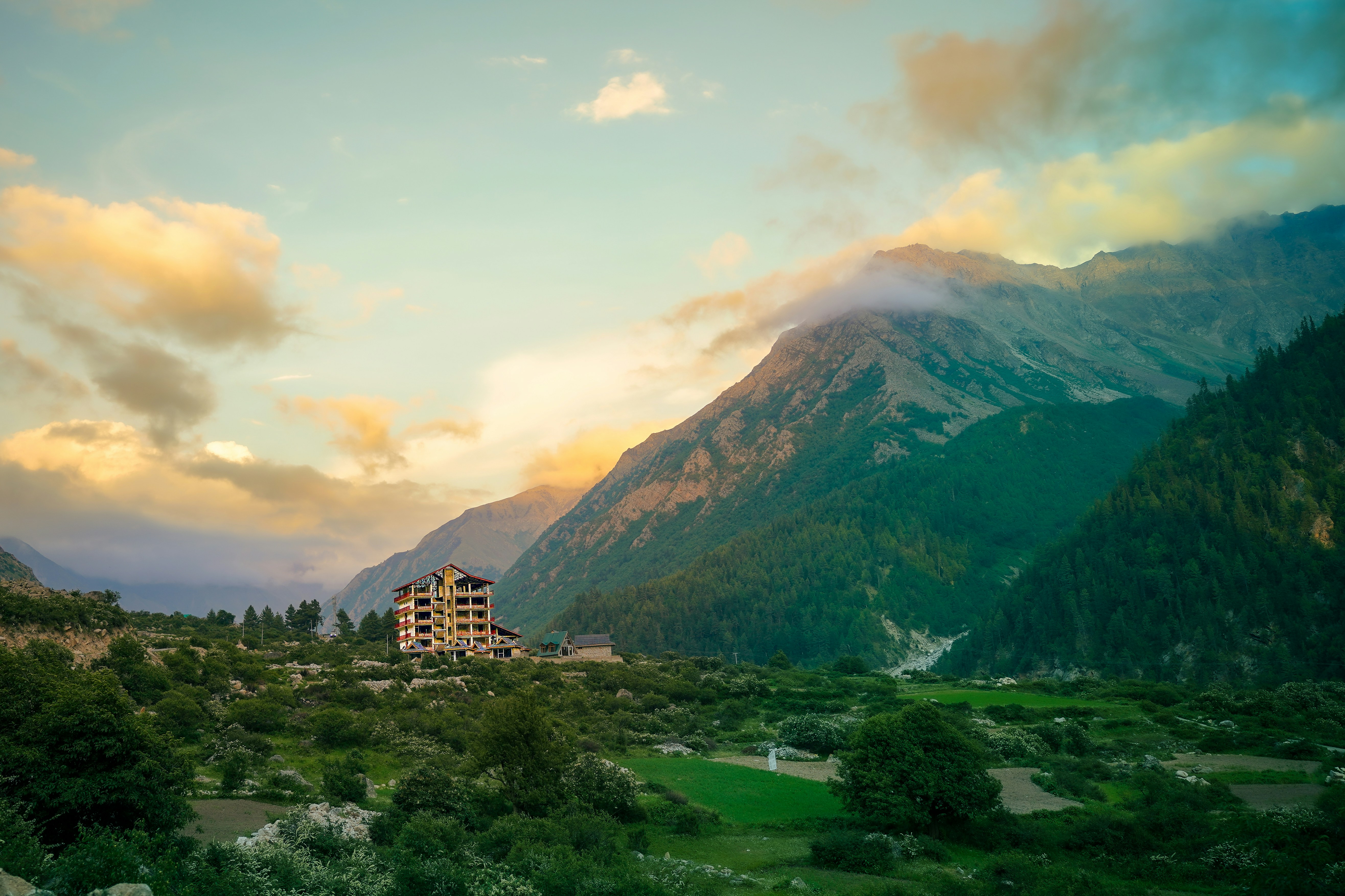 Stone Lodge Nestled at the Foot of the Enchanted Range